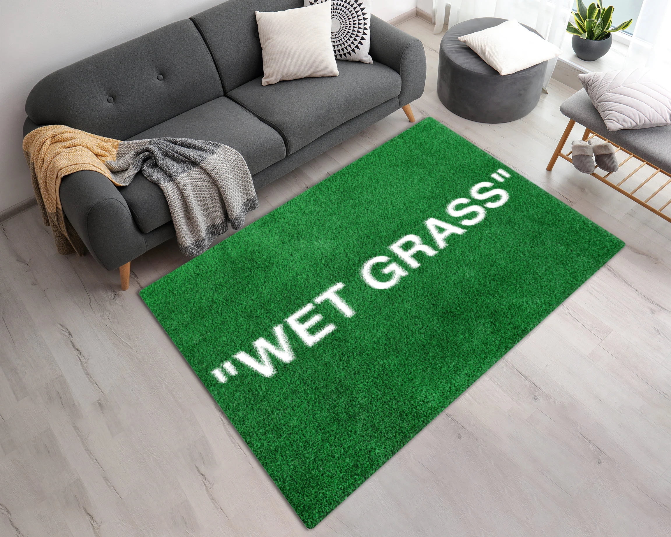 Vibrant Green Grass Area Rug Wet Grass Carpet Luxury Green Area Rug ...