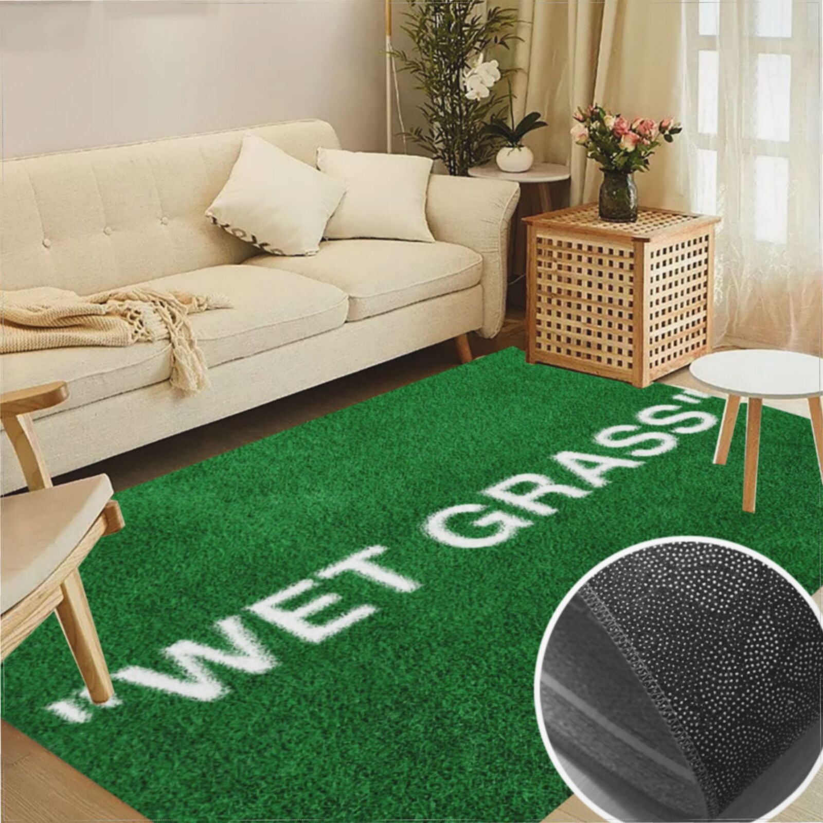 Vibrant Green Grass Wet Grass Adult Home Decor Bedroom Living Room ...