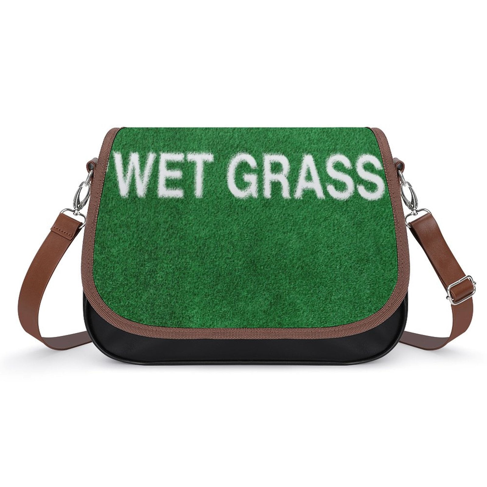 Vibrant Green Grass Wet Grass Pu Leather Shoulder Bag Essential For ...