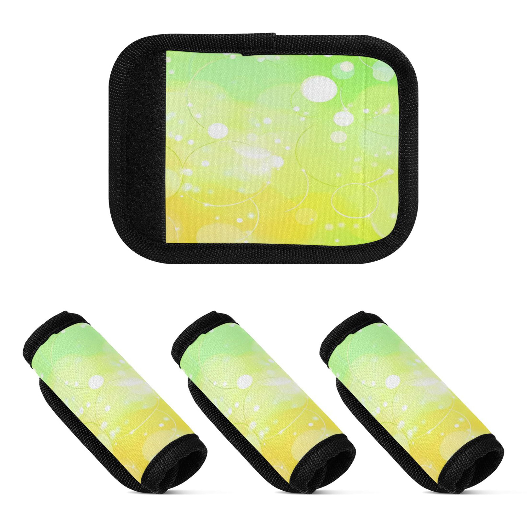Vibrant Green and Yellow Background 2Pack Luggage Handle Wrap For ...