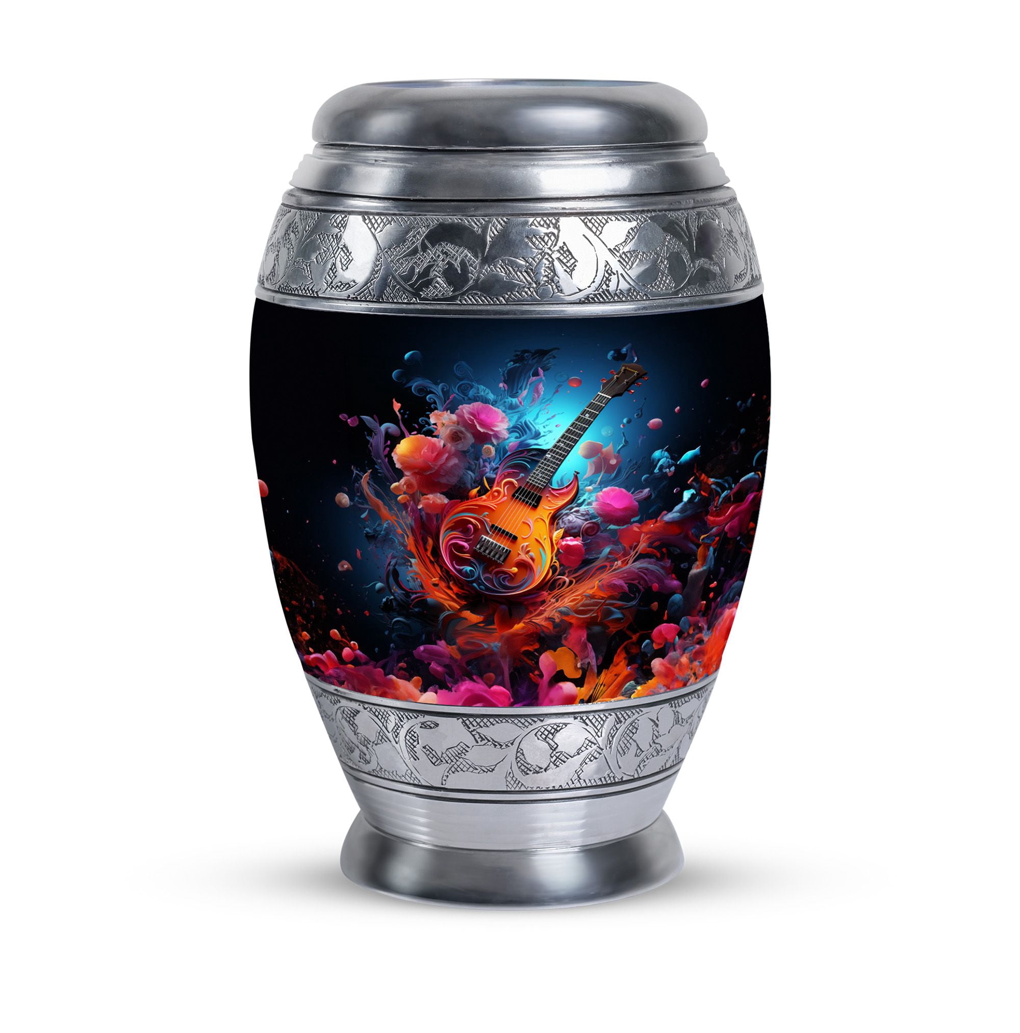 Vibrant Guitar Eruption Funeral Urn Ashes - Urns For Ashes Adult Female ...