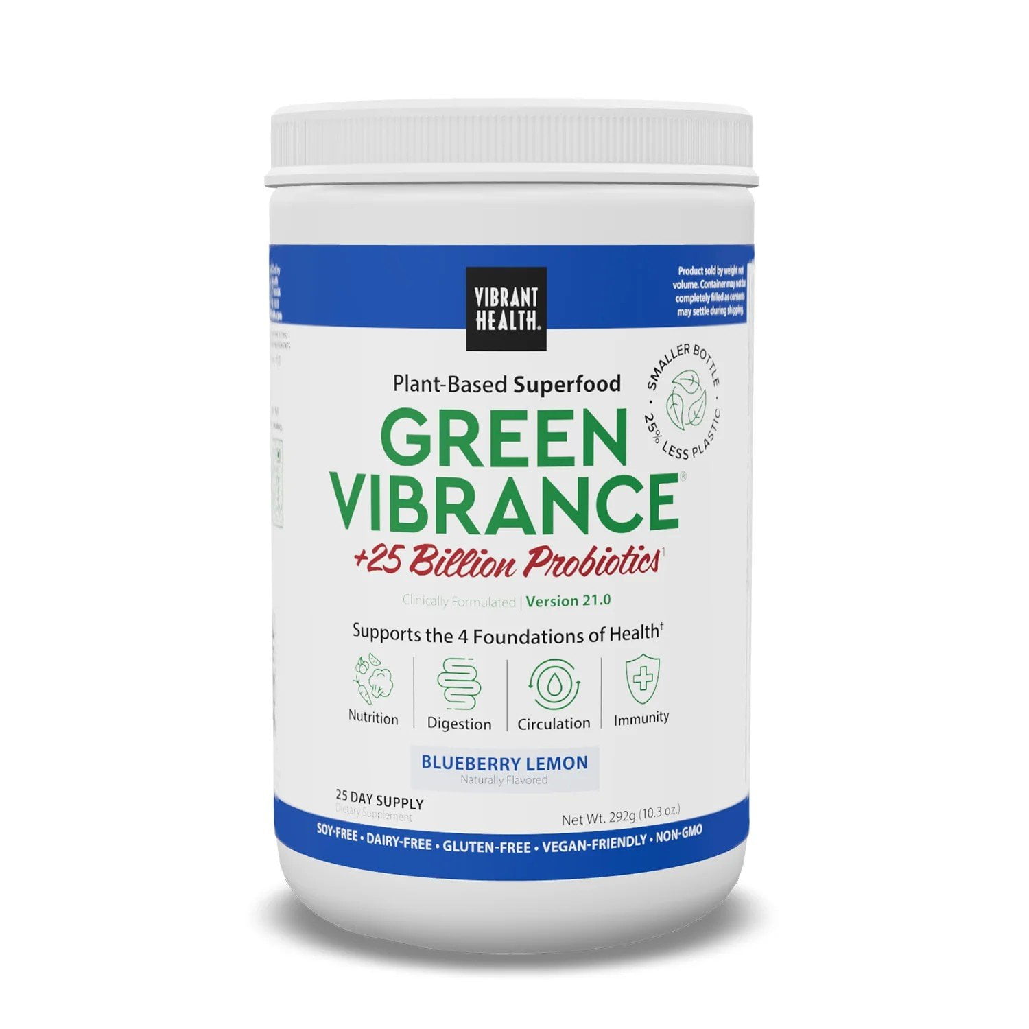 Vibrant Health Green Vibrance Blueberry Lemon 292g (10.30 oz) Powder ...