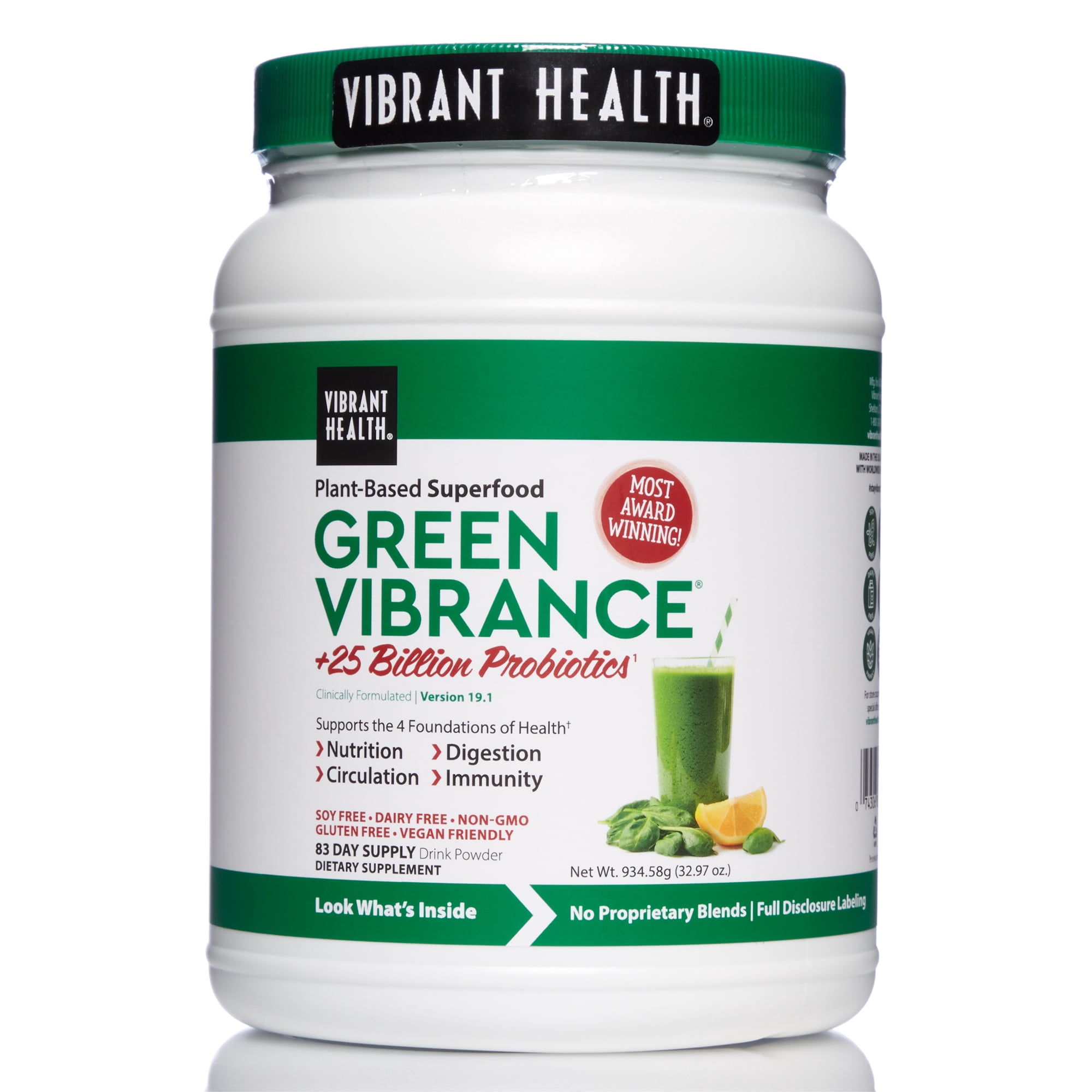 Vibrant Health Vegan Superfood Powder, Green Vibrance, Veggie ...
