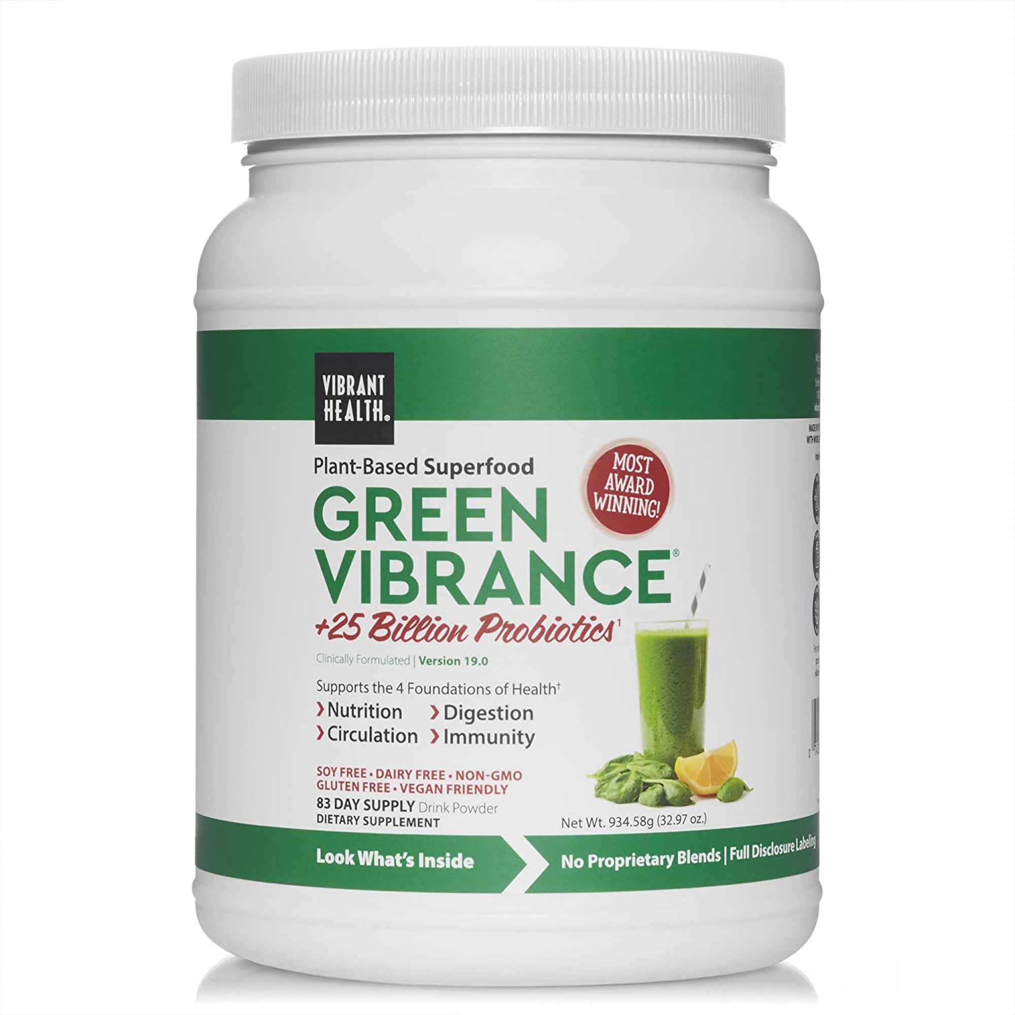 Vibrant Health, Green Vibrance, Vegan Superfood Powder, 83 Servings ...