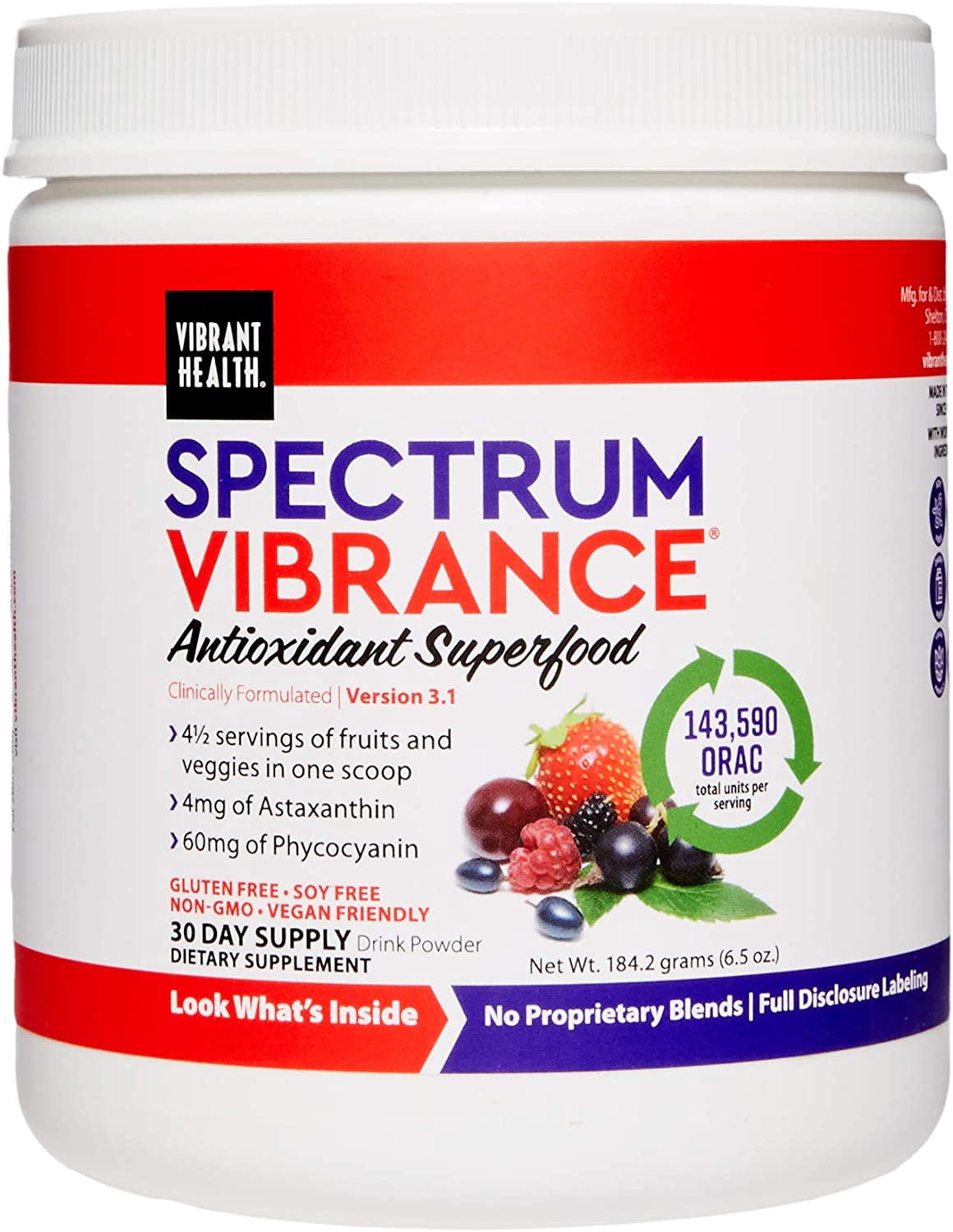 Vibrant Health, Spectrum Vibrance, Vegan Antioxidant Superfood Powder ...