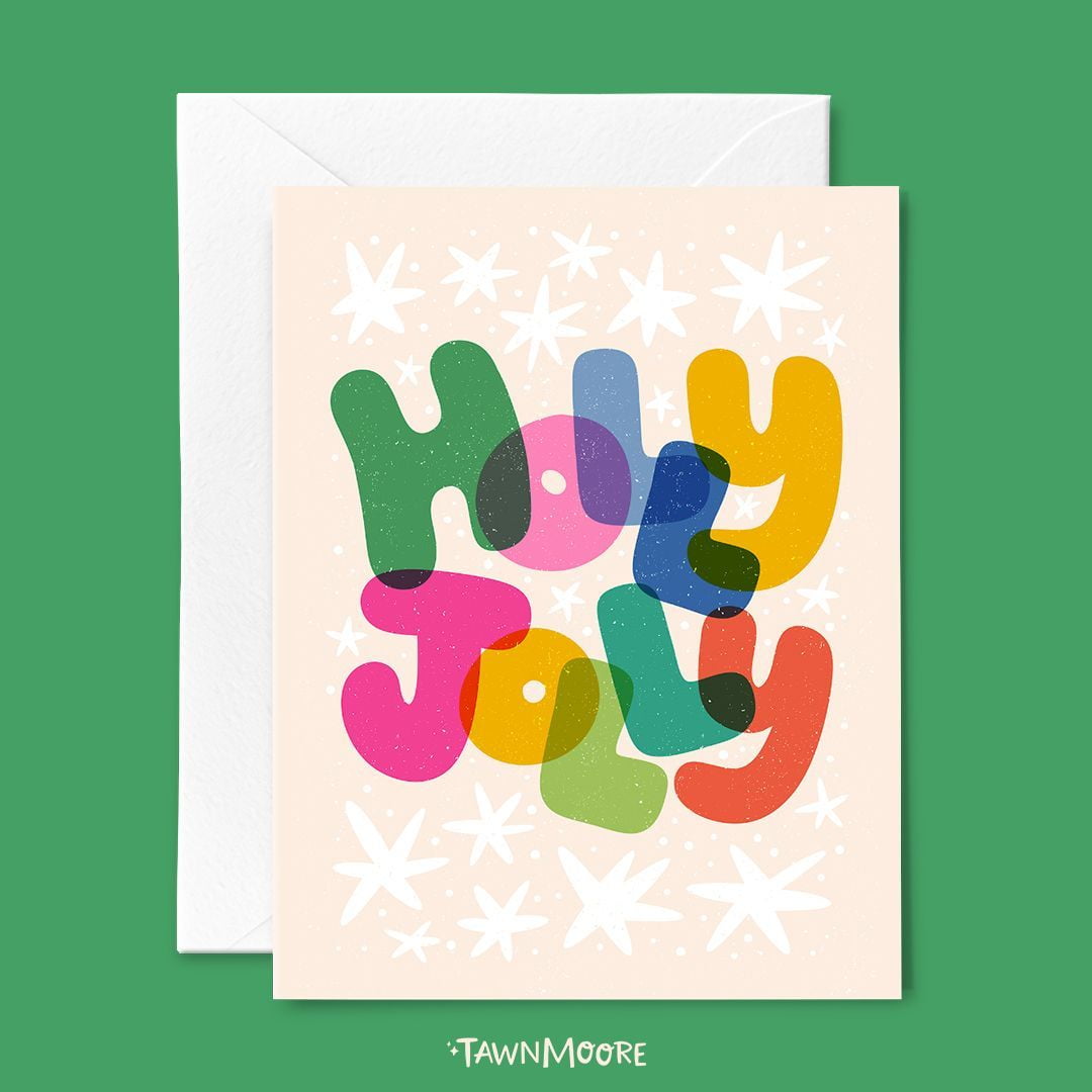 Vibrant Holy Jolly Greeting Card – Cheerful Design with Stars ...