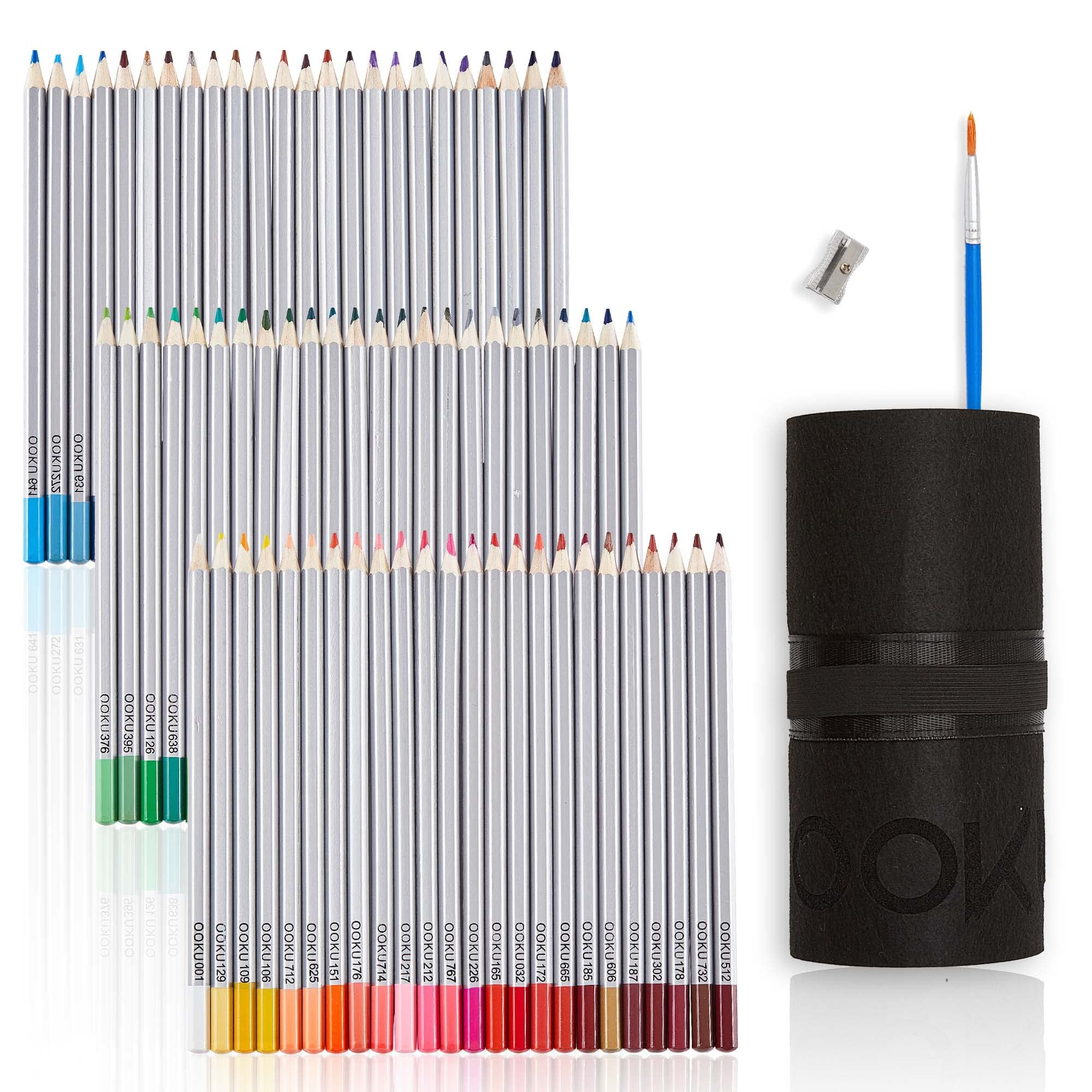 Vibrant Hues Watercolor Colored Pencils - 72 pc Set with Wool Wrap Case ...