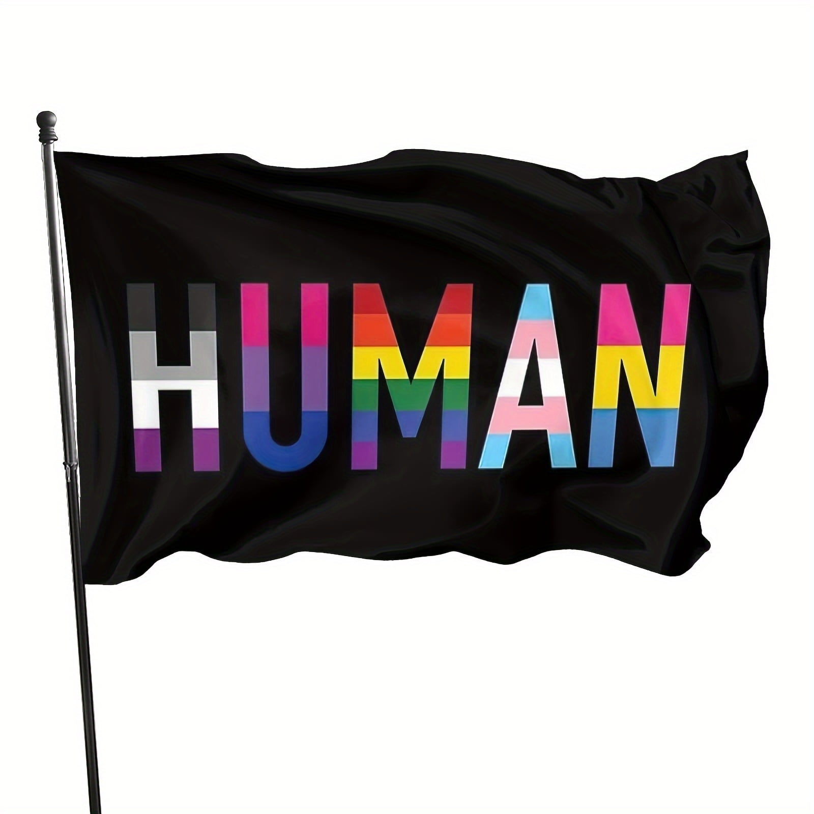 Vibrant "Human" Inclusive Flag - LGBTQ+ Pride, durable polyester ...