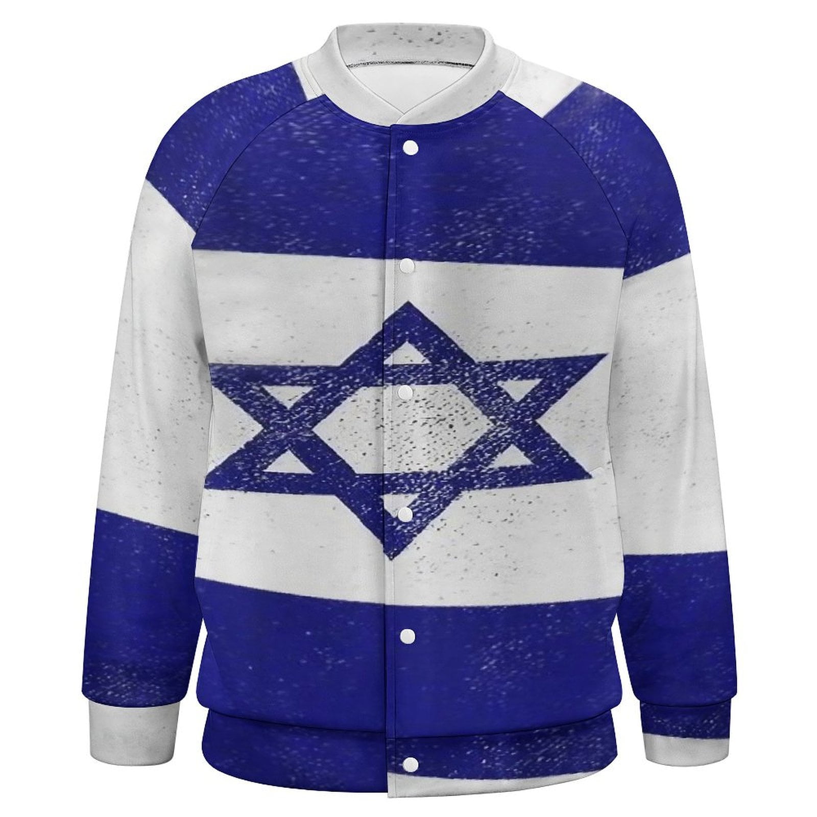 Vibrant Israel Flag Image with Bold Blue Baseball Jersey Fashion Ribbed ...