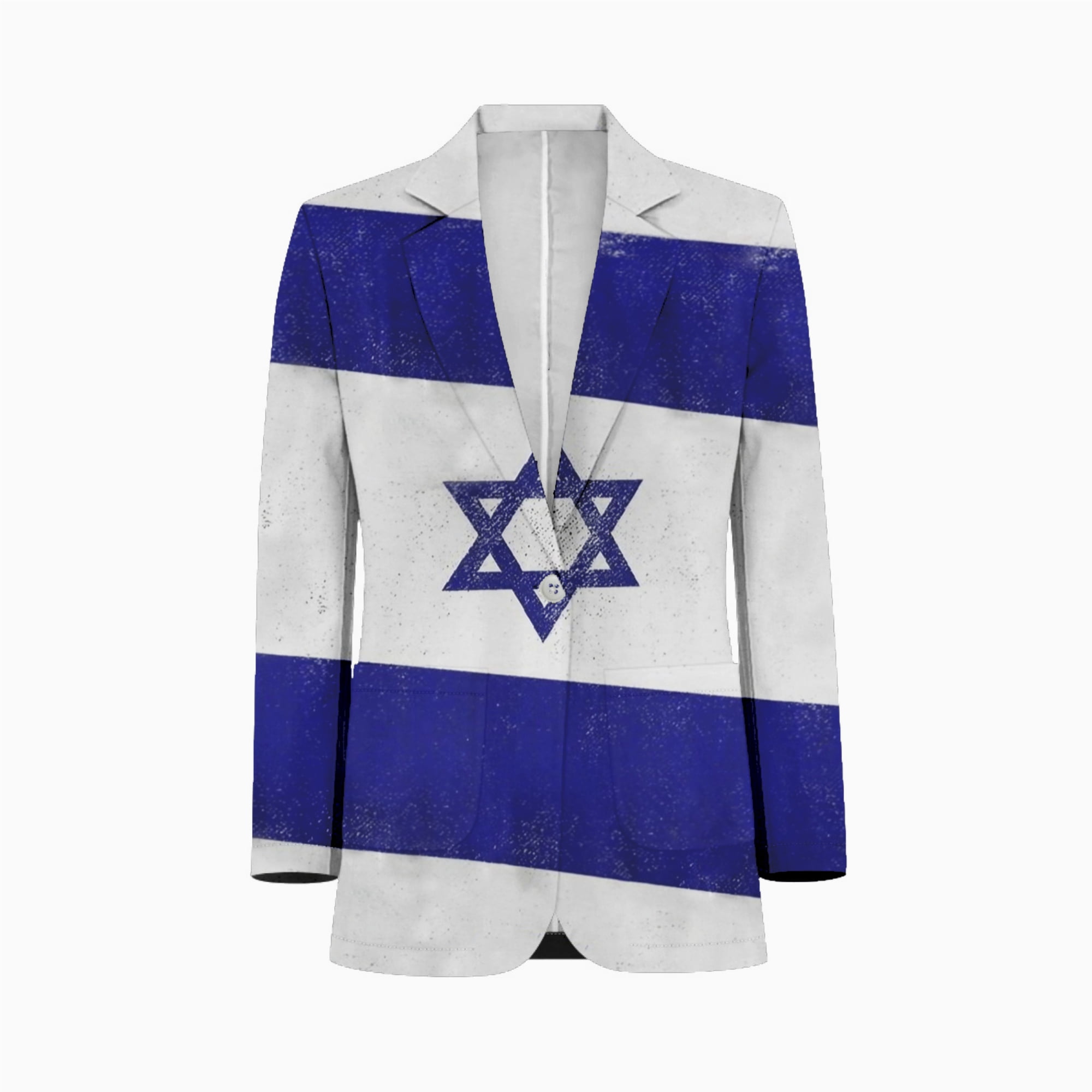Vibrant Israel Flag Image with Bold Blue Mens Suits Shawl Collar Slim ...