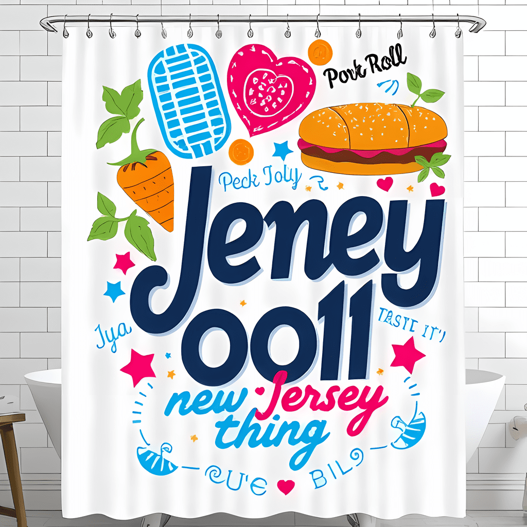 Vibrant "Jeney 0011" Shower Curtain with Playful Retro Diner Design ...