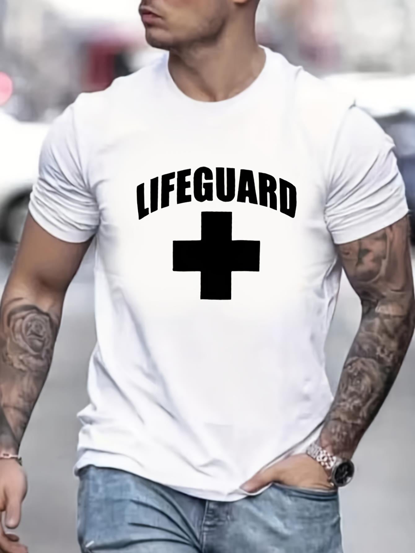 Vibrant LIFEGUARD Cross Print Graphic T-shirt - Ultra-Casual ...