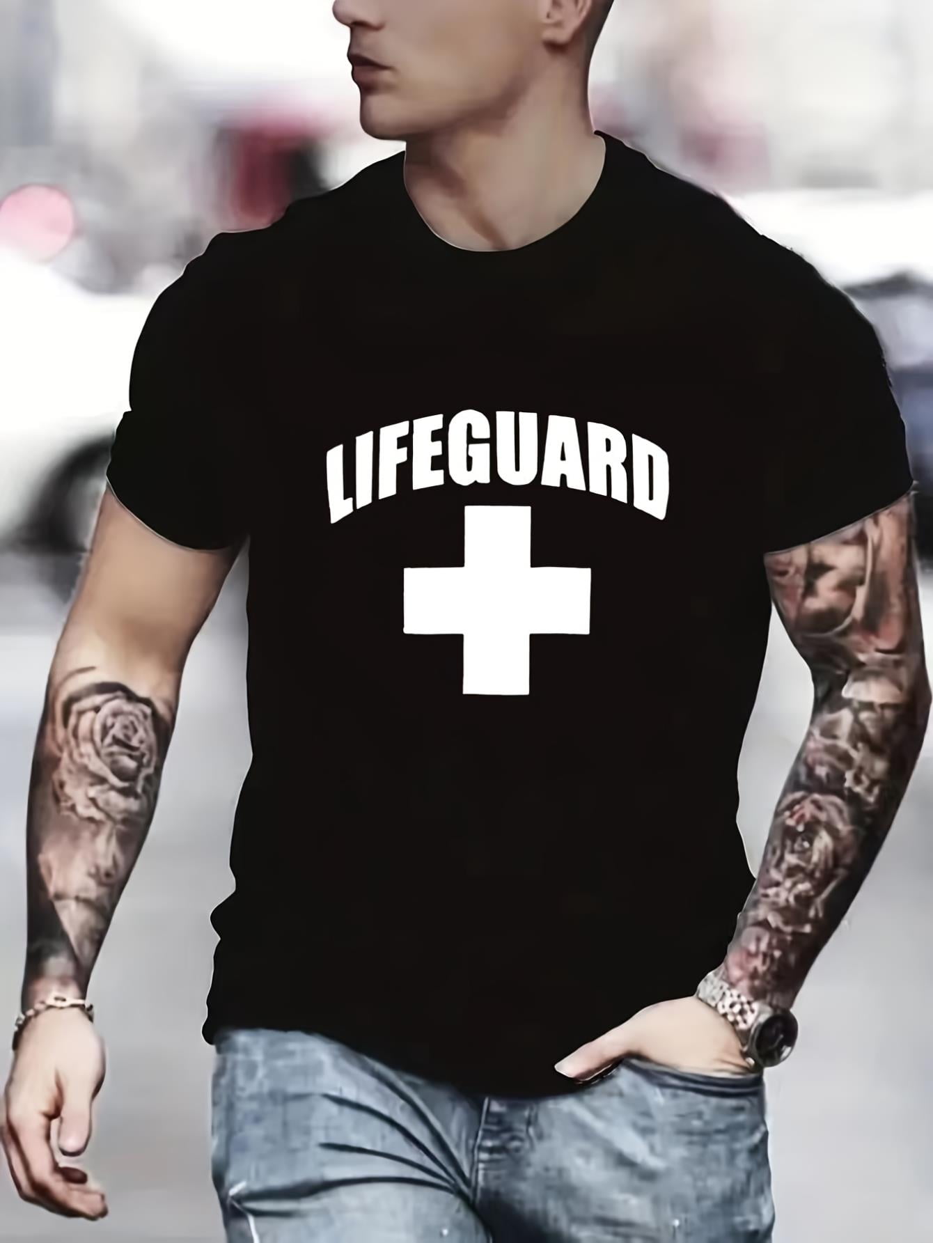 Vibrant LIFEGUARD Cross Print Graphic T-shirt - Ultra-Casual ...