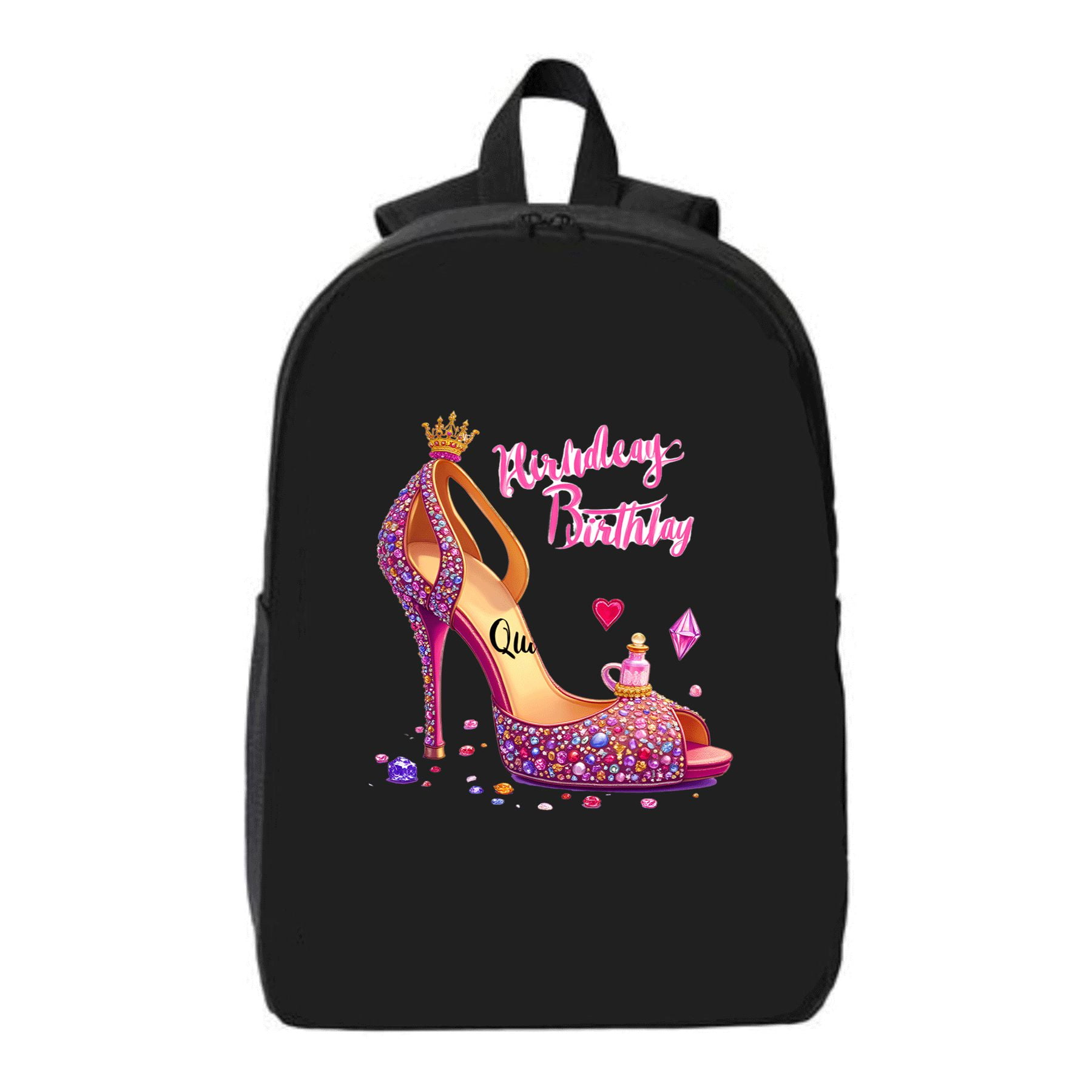 Vibrant Laptop Backpack with Royalty High - Heeled Shoe Design Gemstone ...