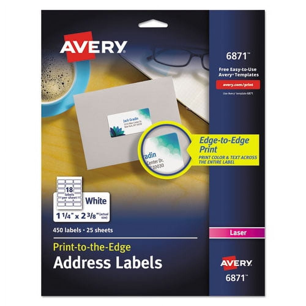 Vibrant Laser Color-Print Labels W/ Sure Feed, 1 1/4 X 2 3/8, White ...