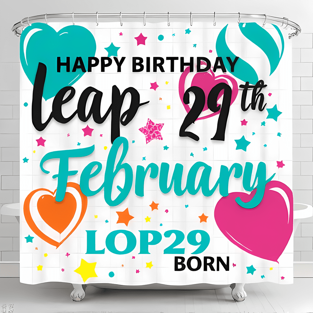 Vibrant Leap Year Birthday Shower Curtain - Celebrate 29th February ...