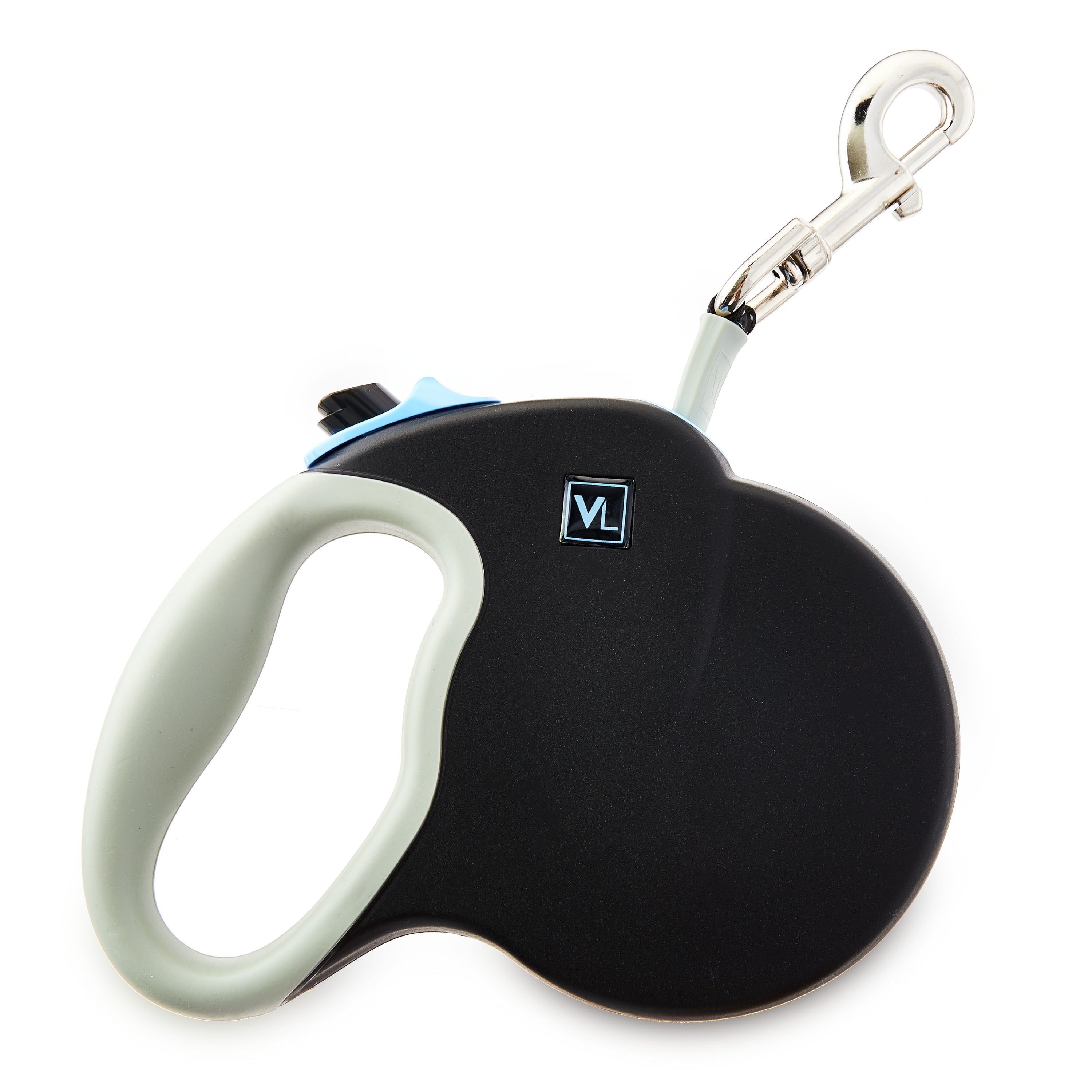 Vibrant Life Heavy Duty Reflective Nylon Retractable Dog Leash, Black ...