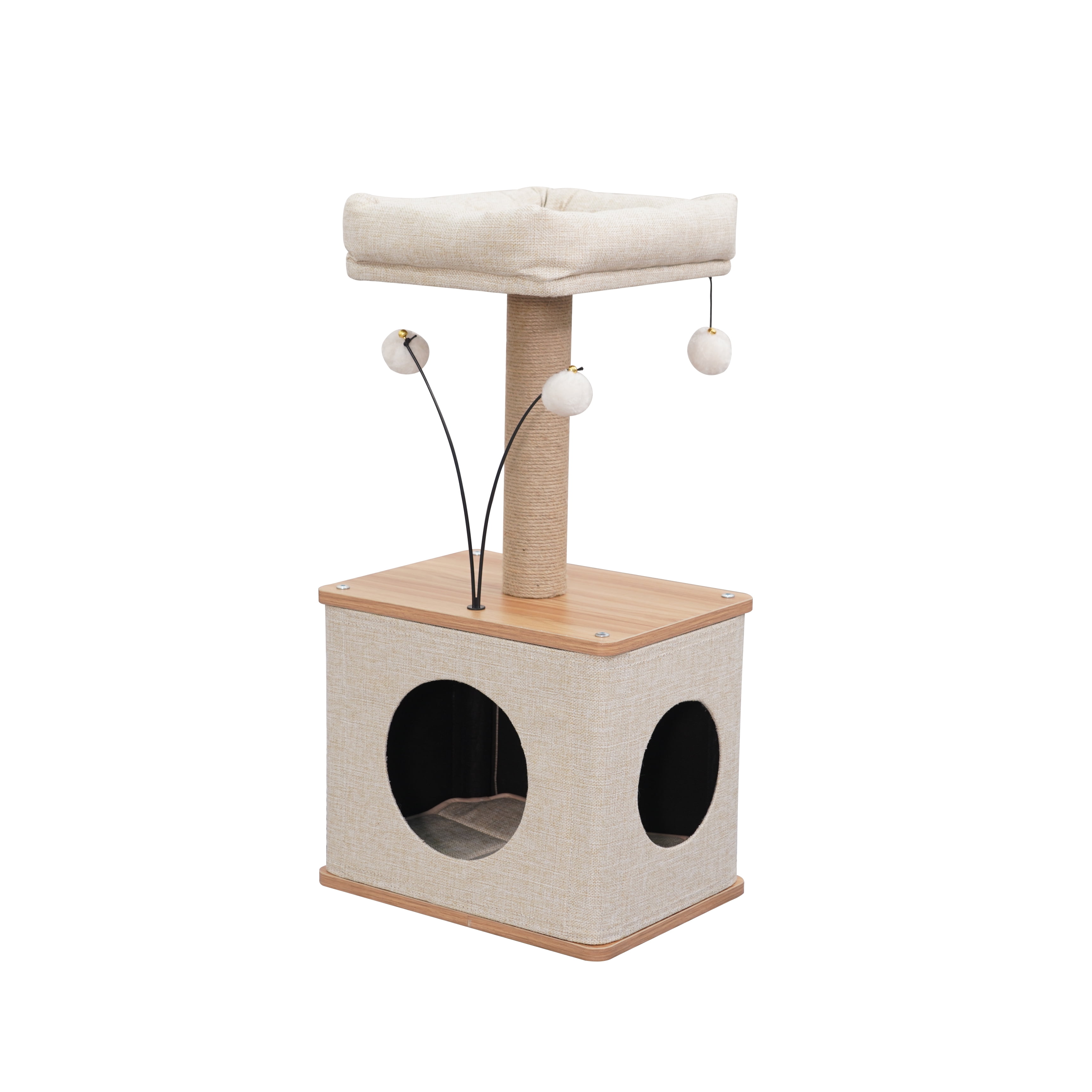 Vibrant Life 3-Level 30" Minimalist Cat Tree with Large Condo and Perch ...
