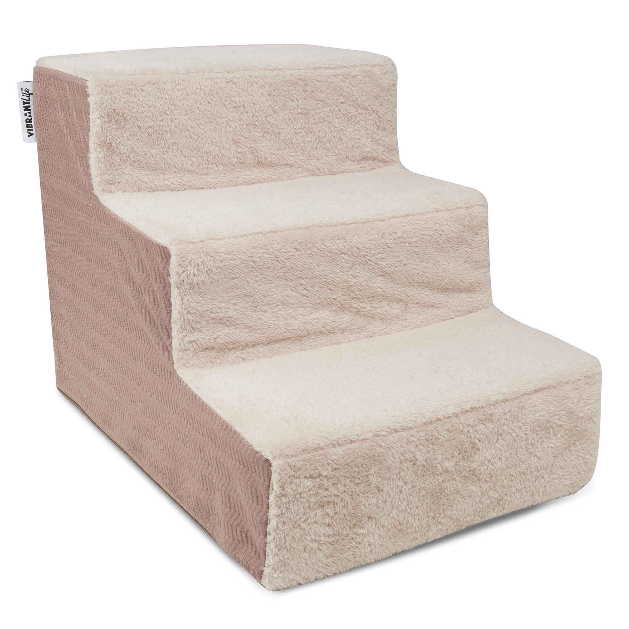 Vibrant Life Lightweight Pet Steps for Dogs and Cats, Brown, 3 Step ...