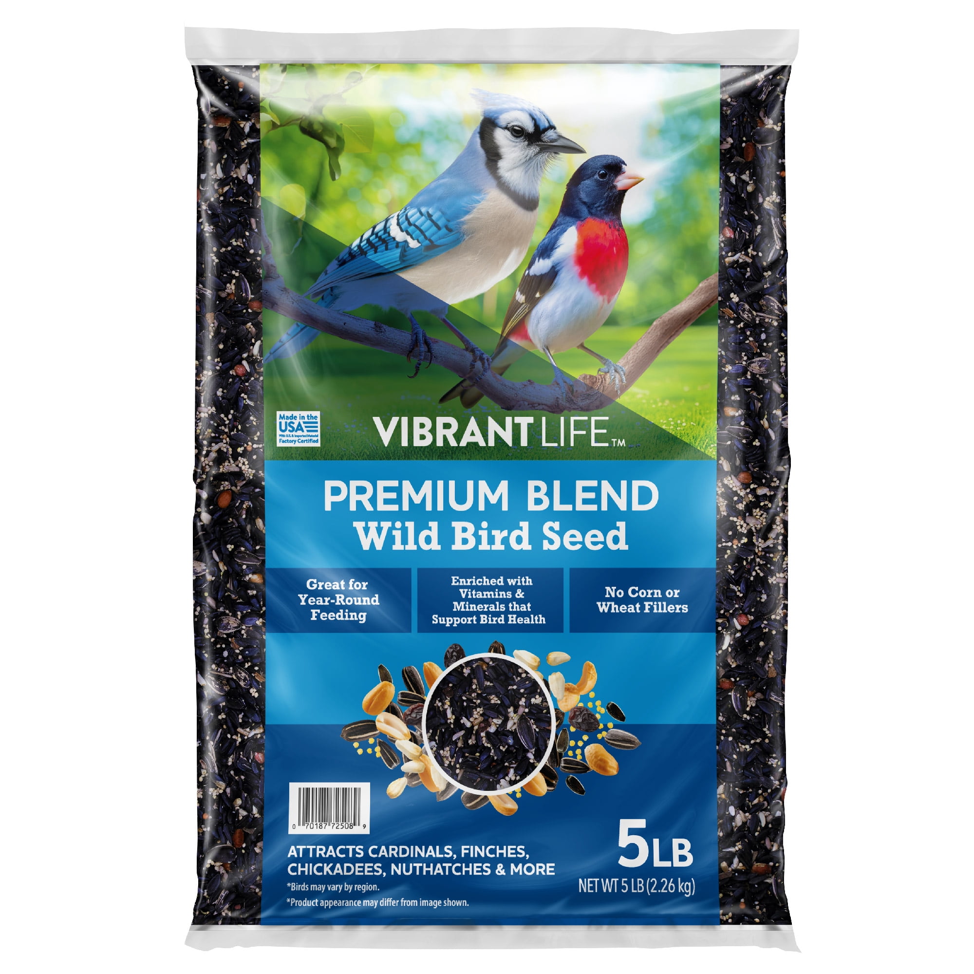 Vibrant Life Premium Blend Wild Bird Seed, 5 lb Bag - Walmart.com