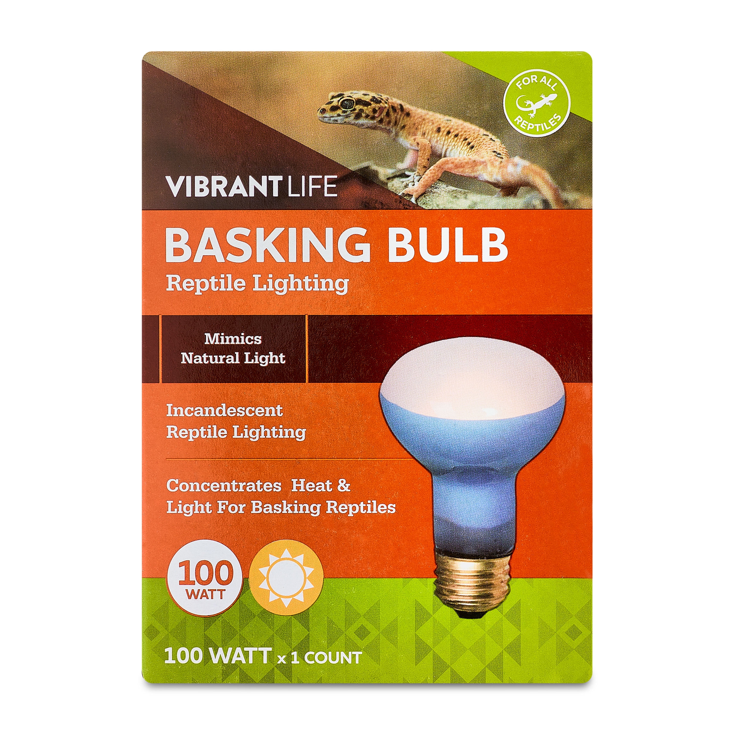 Vibrant Life Basking Bulb for Reptiles, 100 Watts, Terrarium Habitat ...