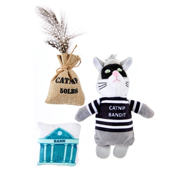 Vibrant Life Catnip Bandit Cat Toy Set with Plush Mouse, Bank, and ...