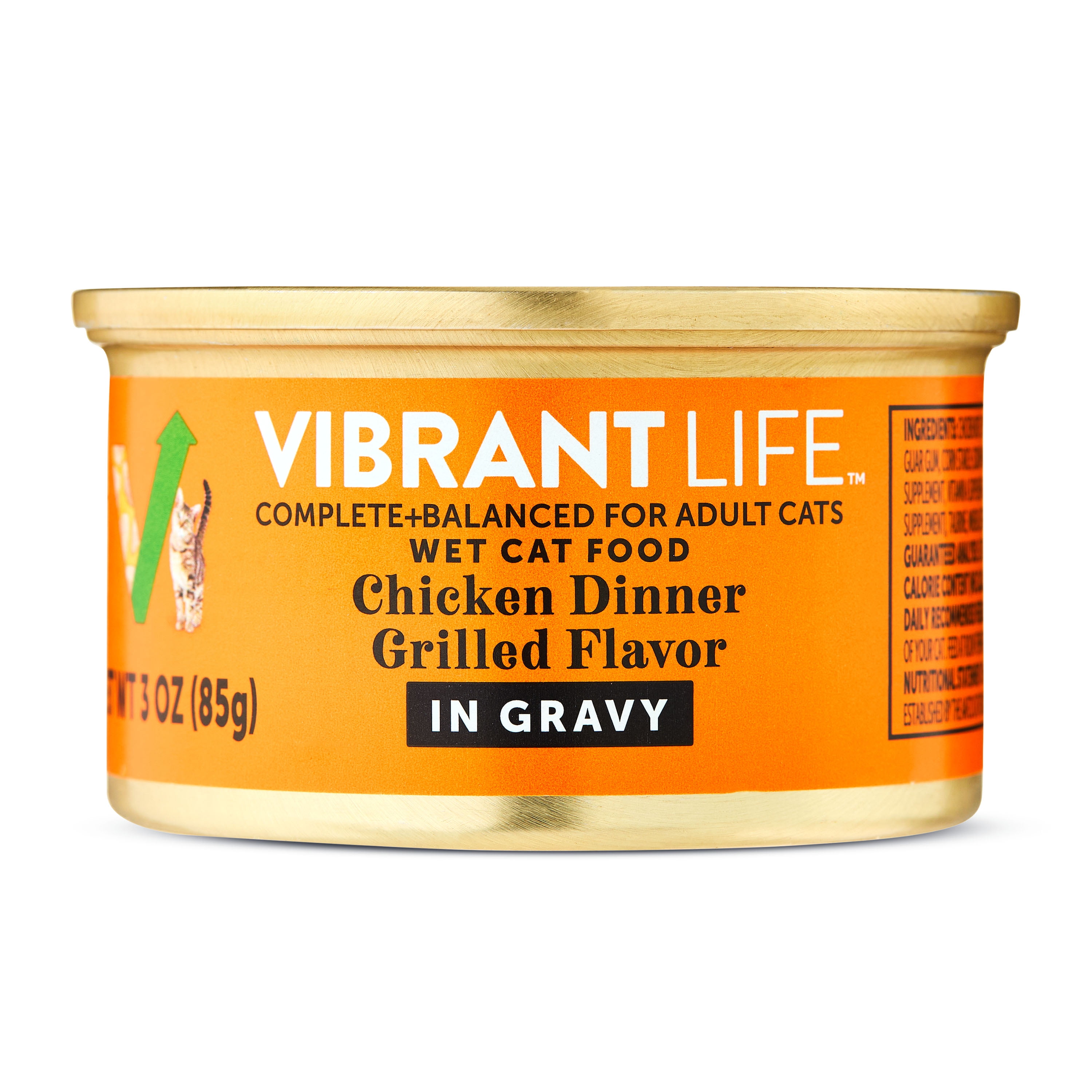 Vibrant Life Chicken Dinner Grilled Flavor in Gravy Wet Cat Food 3 oz ...