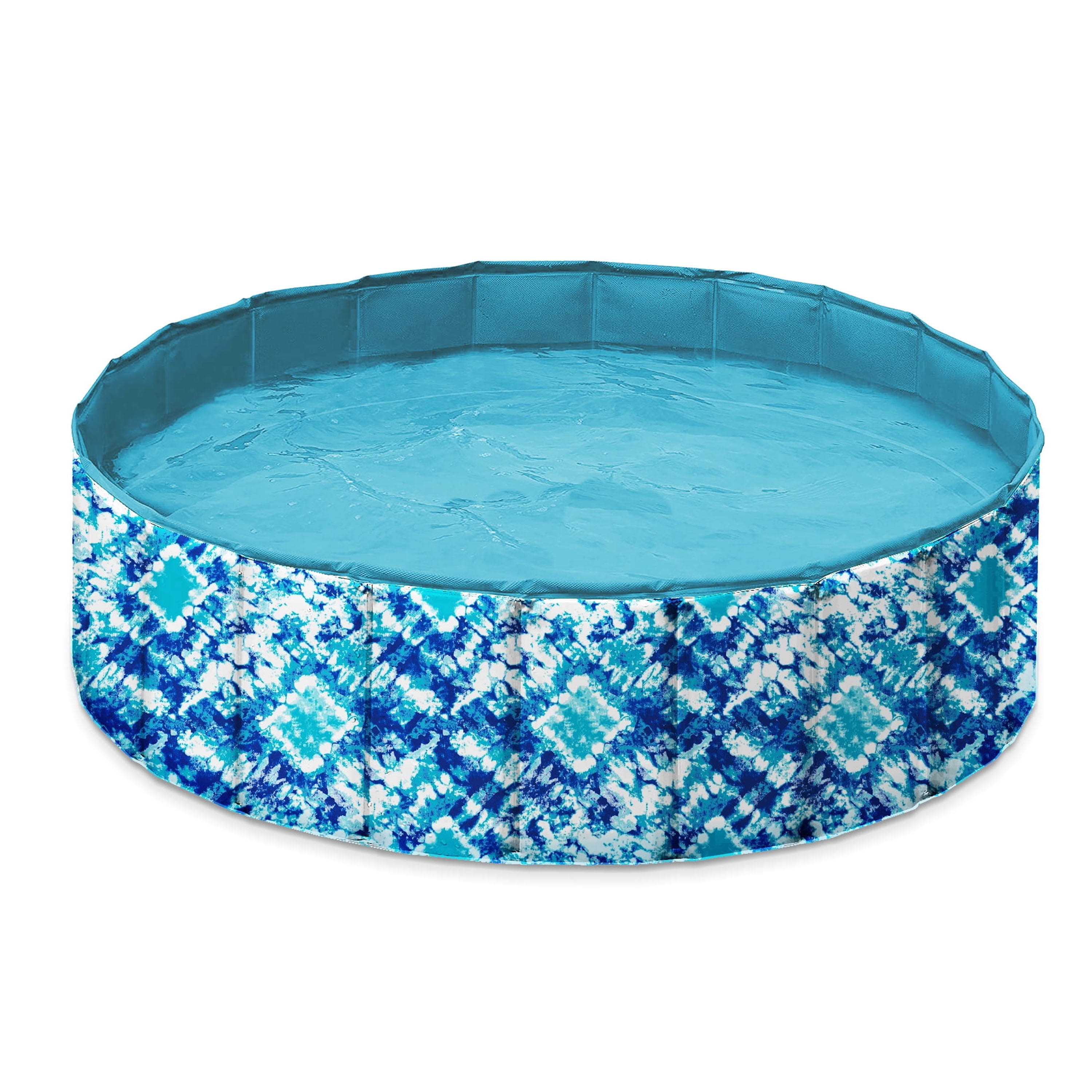 Vibrant Life Collapsible Pet Pool, Blue Tie Dye, 39.37" x 11.81", PVC ...