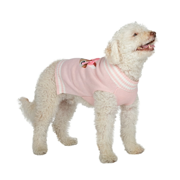 bond & co. fluffy and flashy pink dog sweater