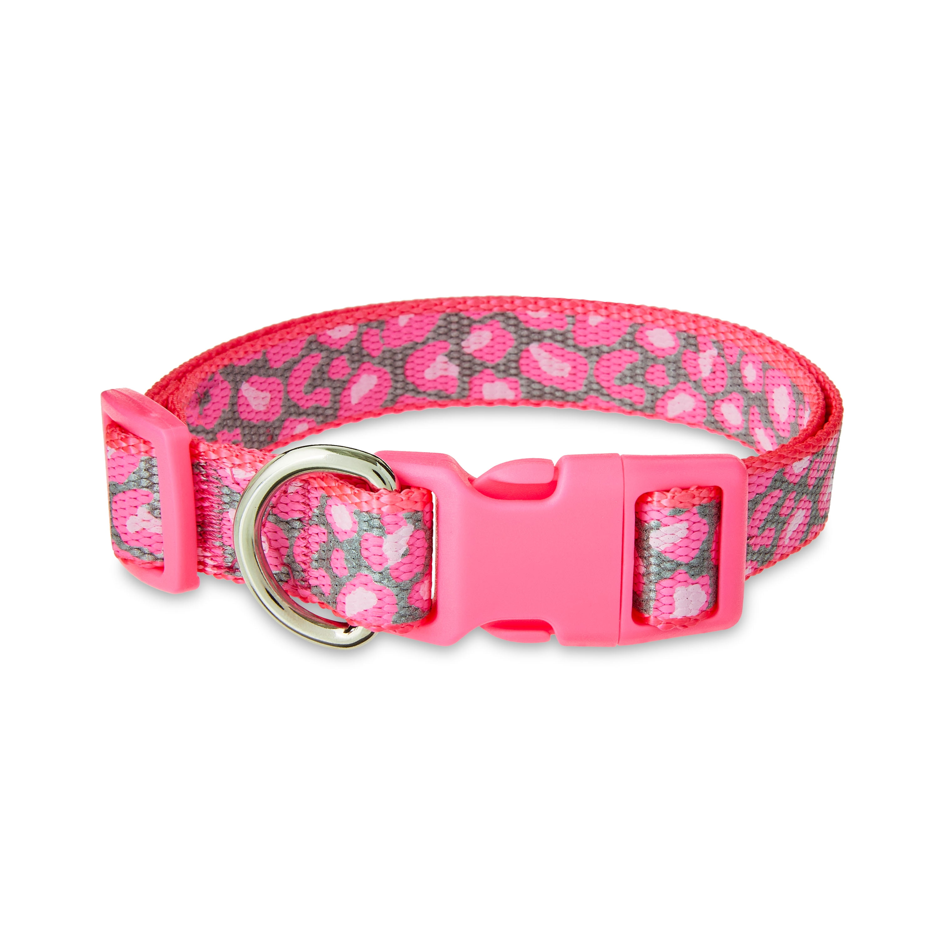 Vibrant Life Cheetah Print Reflective Dog Collar, Pink, Medium ...