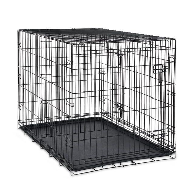 Vibrant Life Wire Dog Crate, Double-Door, Divider and Leak-Proof Tray ...