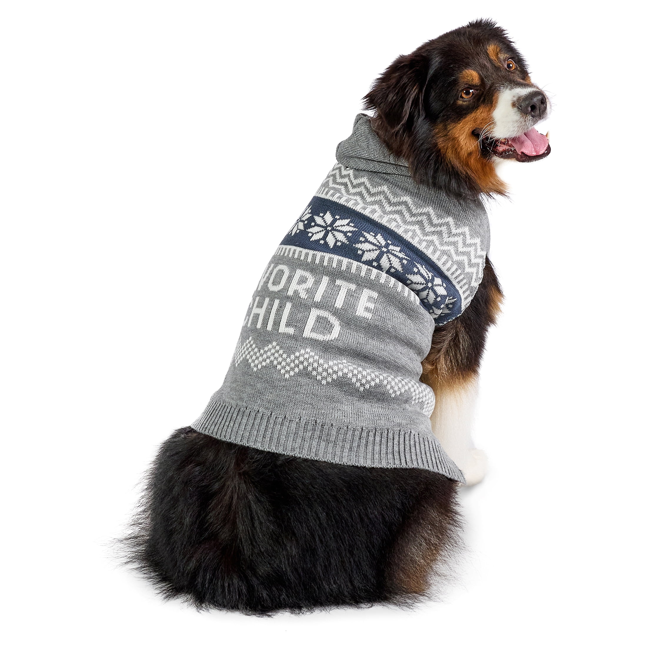 Vibrant Life Holiday Hooded Pet Sweater for Dogs, Favorite Child, Gray ...