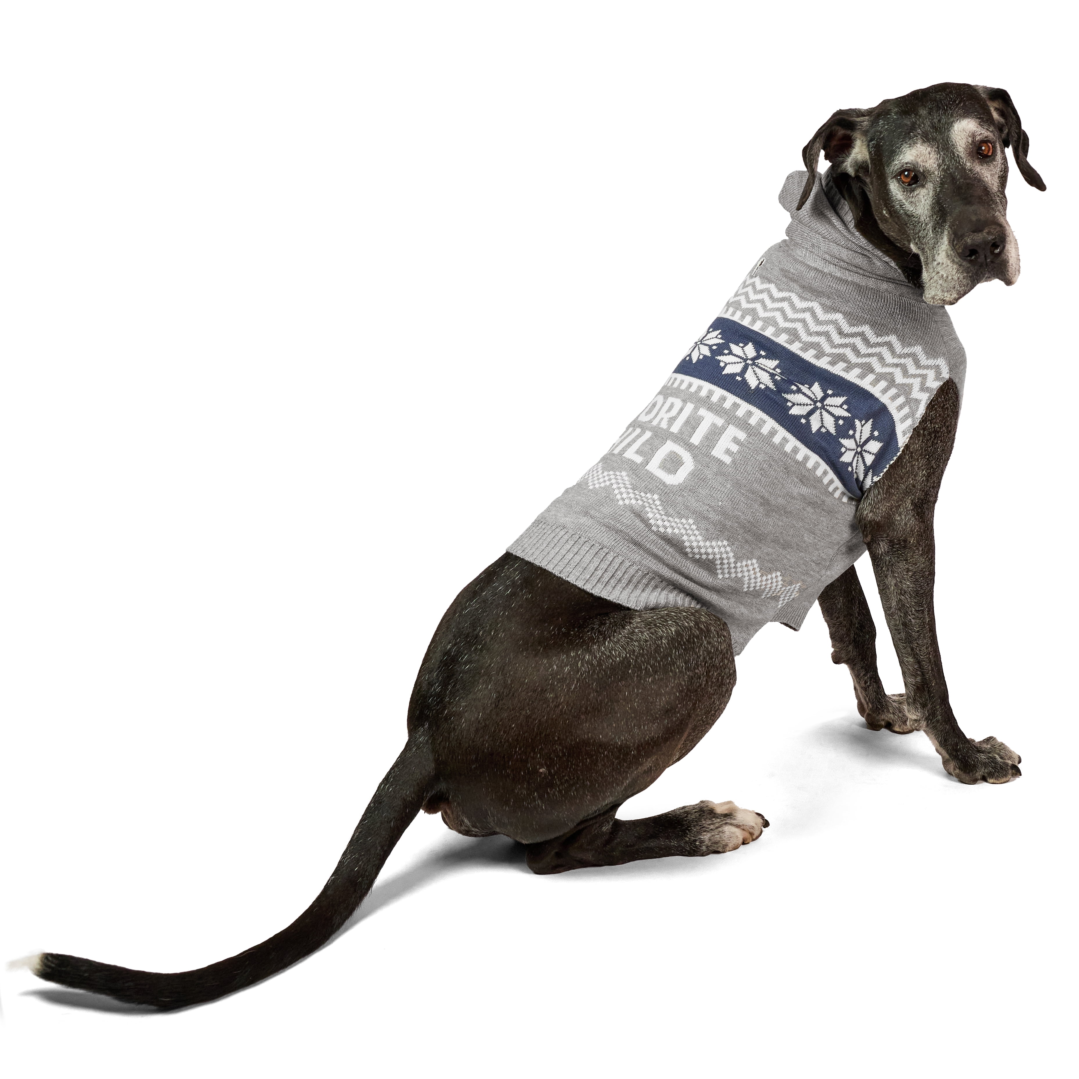 Vibrant Life Holiday Hooded Pet Sweater for Dogs, Favorite Child, Gray ...