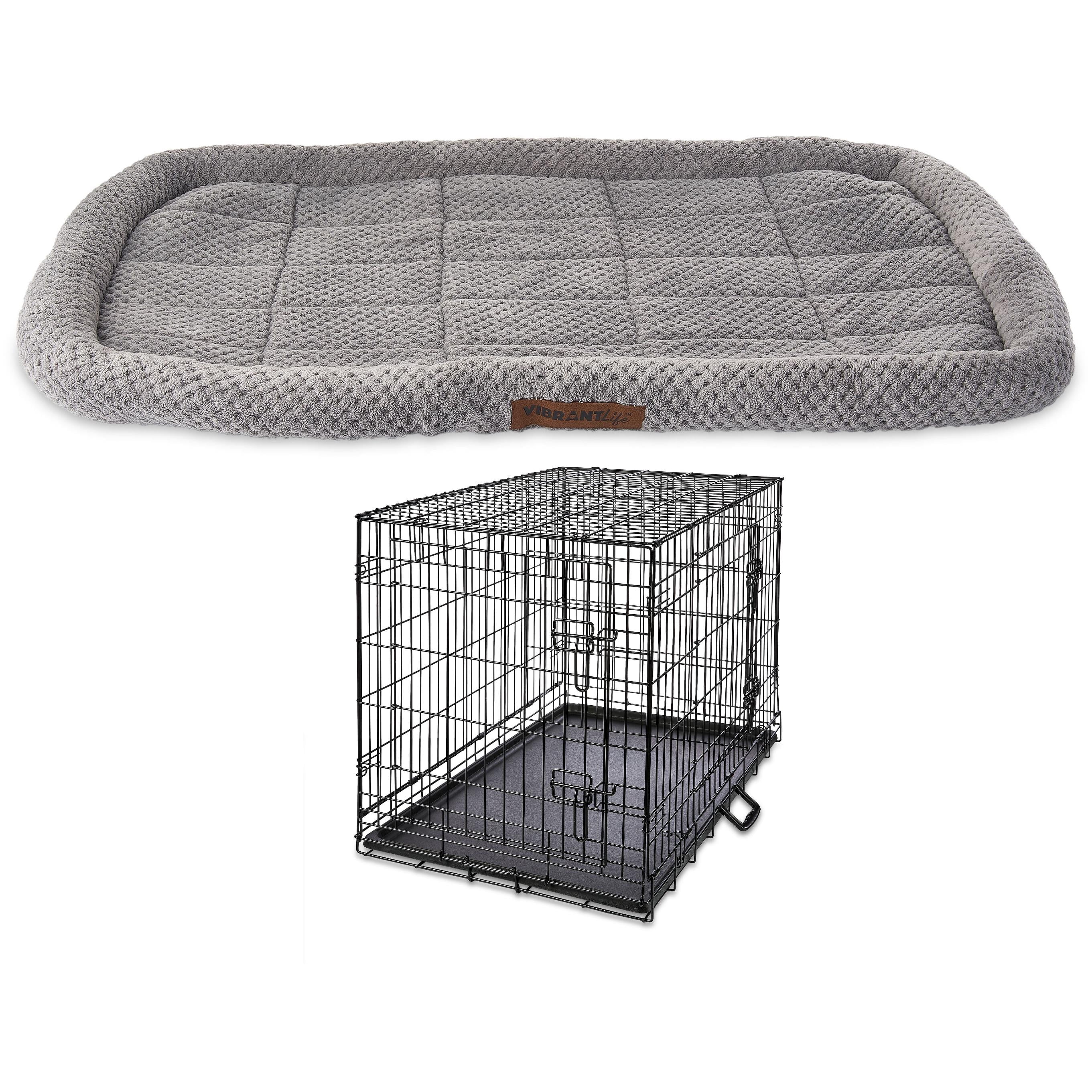 Vibrant Life Folding Dog Crate, 36" Small Single Door Kennel with ...
