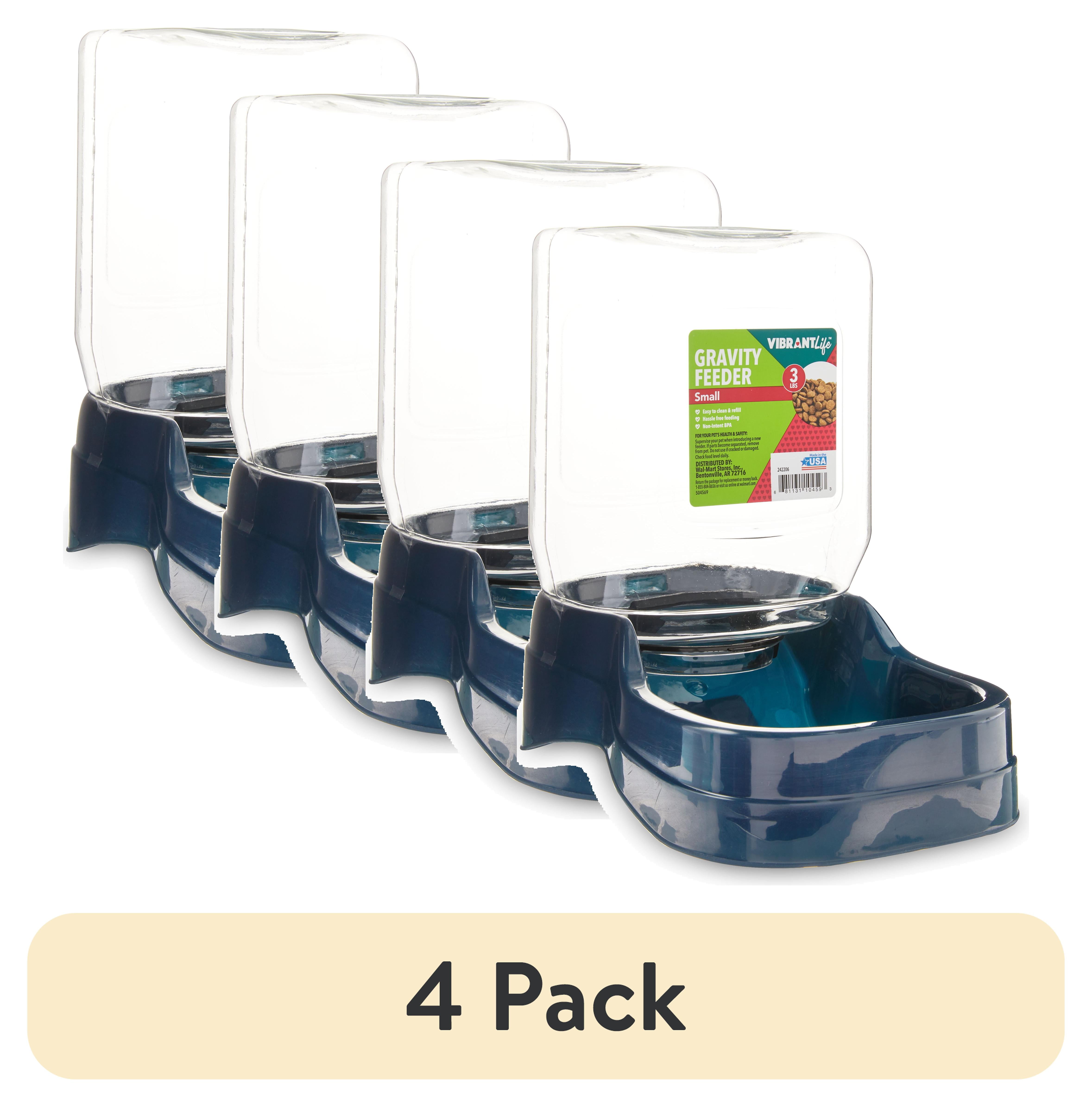 (4 pack) Vibrant Life Gravity Pet Feeder, Blue, Small for Dogs and Cats ...