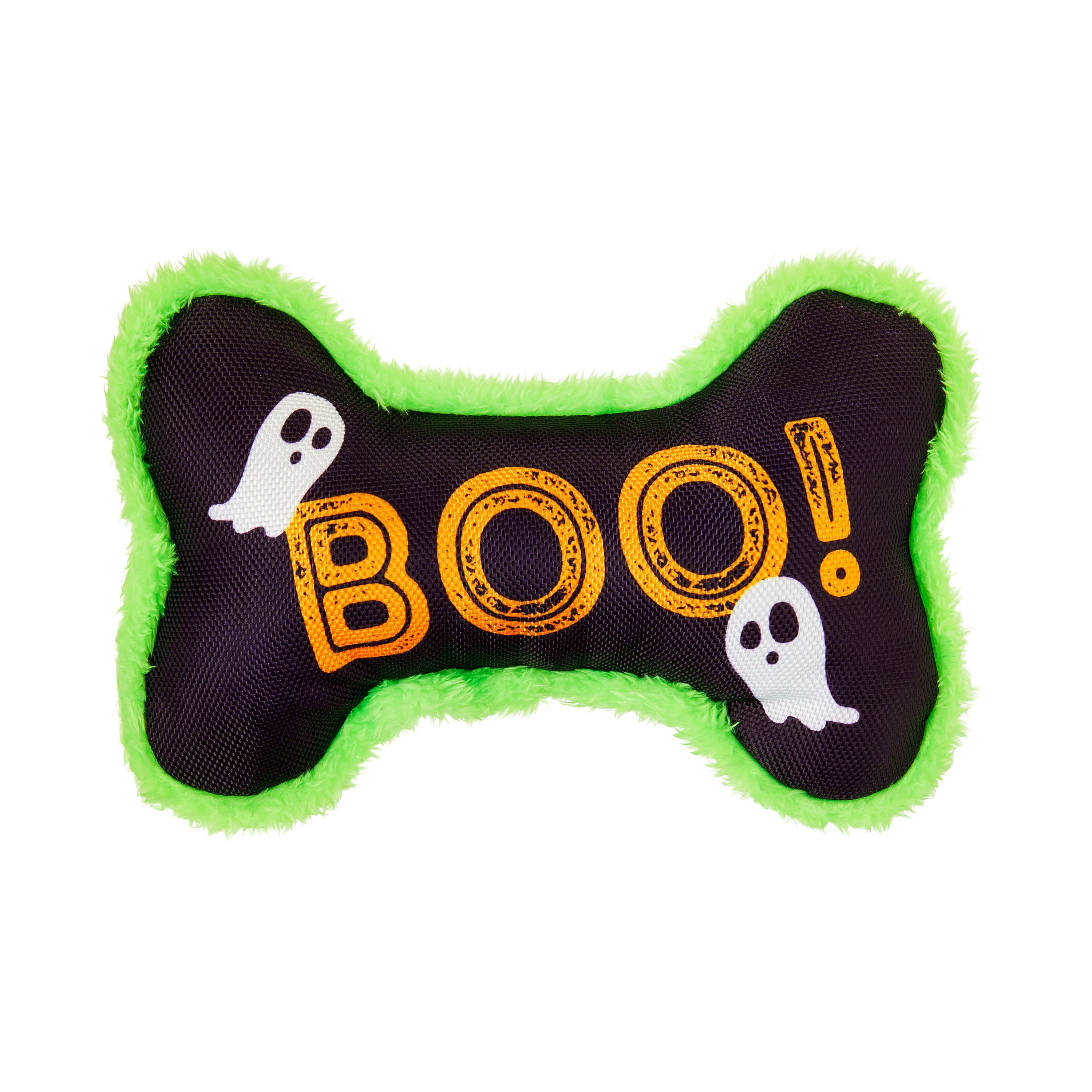 Vibrant Life Halloween Squeaky Plush Dog Toy for Chew Level 1, Boo Bone ...