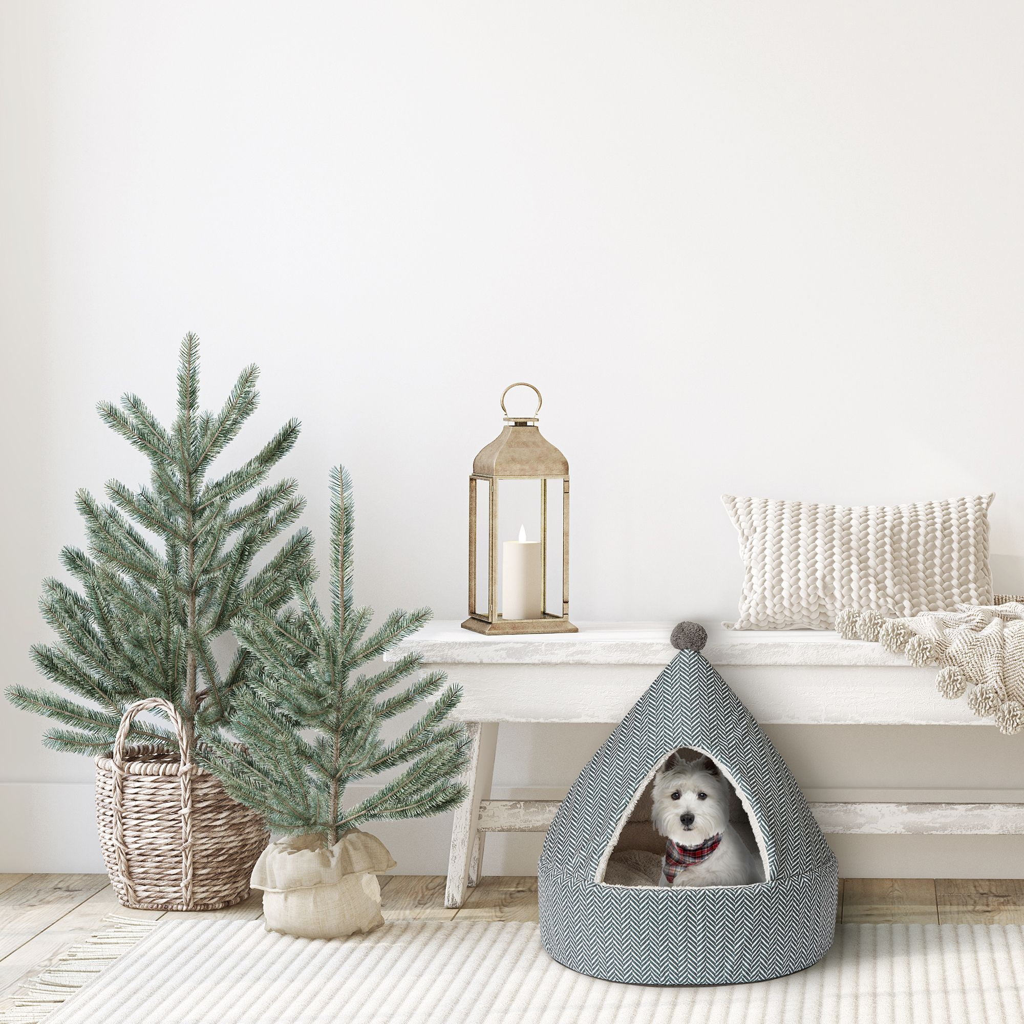 Vibrant Life Hideaway Herringbone Small Cat / Dog Bed - Walmart.com