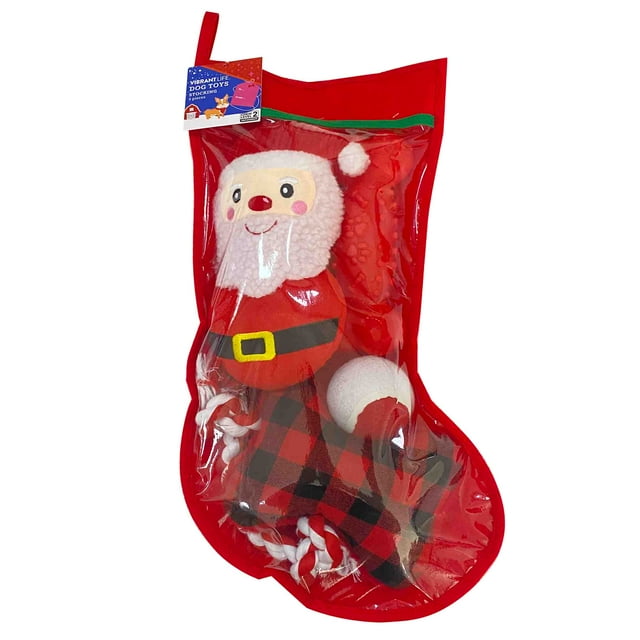 Vibrant Life Holiday 5 Piece Dog Toy Stocking Gift Set, Red - Walmart.com