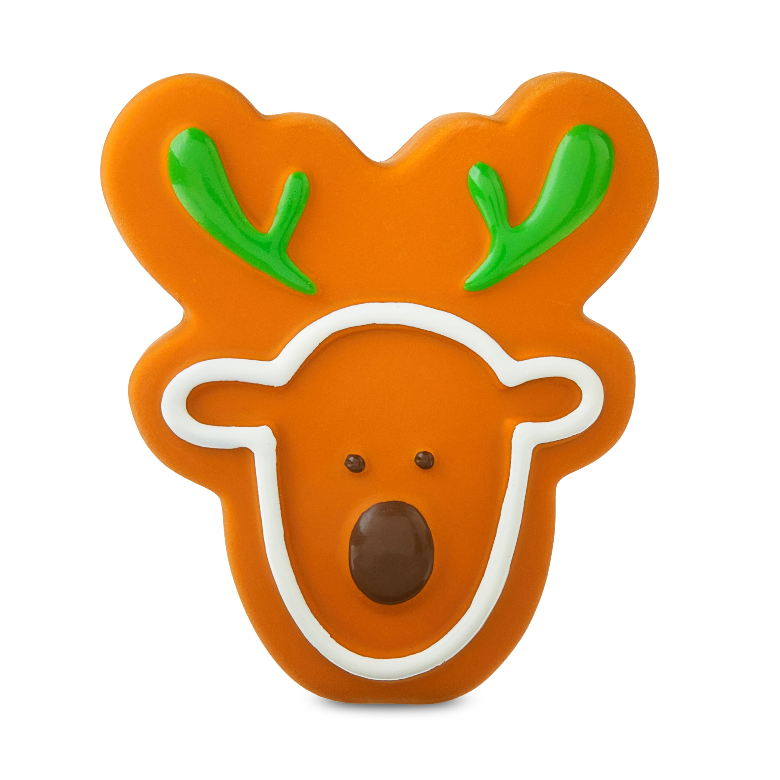 Vibrant Life Holiday Gingerbread Reindeer Latex Dog Toy with Squeaker ...