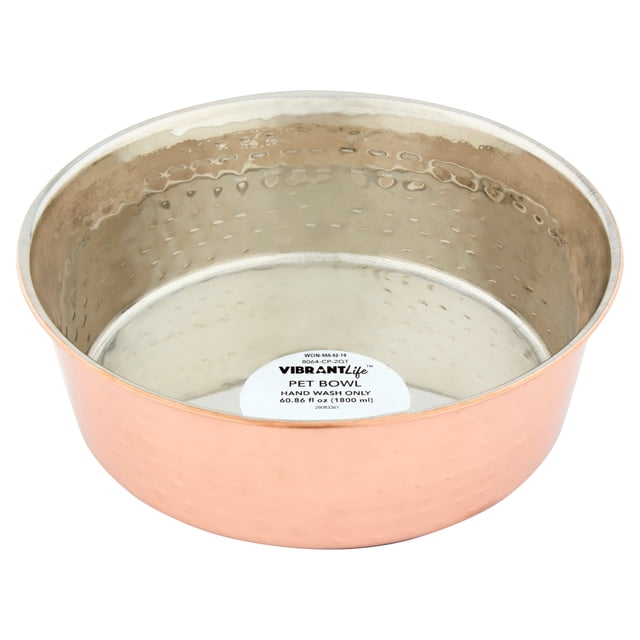 Vibrant Life Large Copper Pet Bowl, 60 oz - Walmart.com