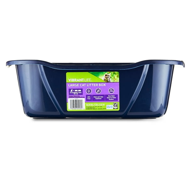 Vibrant Life Large Open Cat Litter Box - Walmart Business Supplies