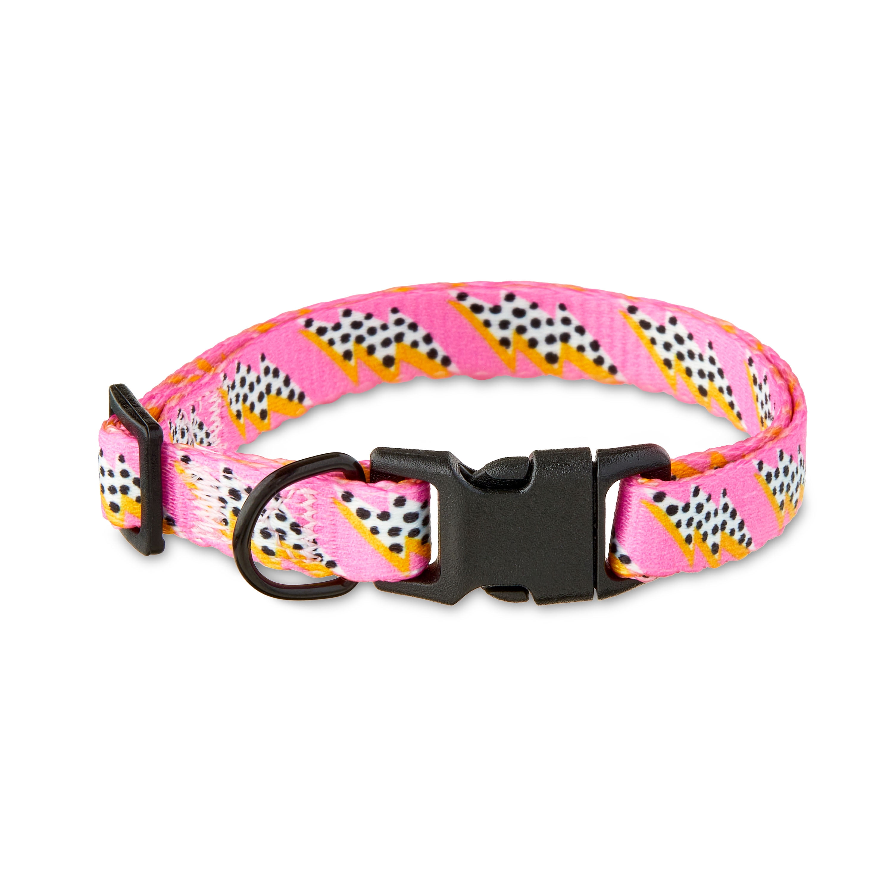 Vibrant Life Polyester Lightning Bolt Fashion Dog Collar, Pink, Small ...