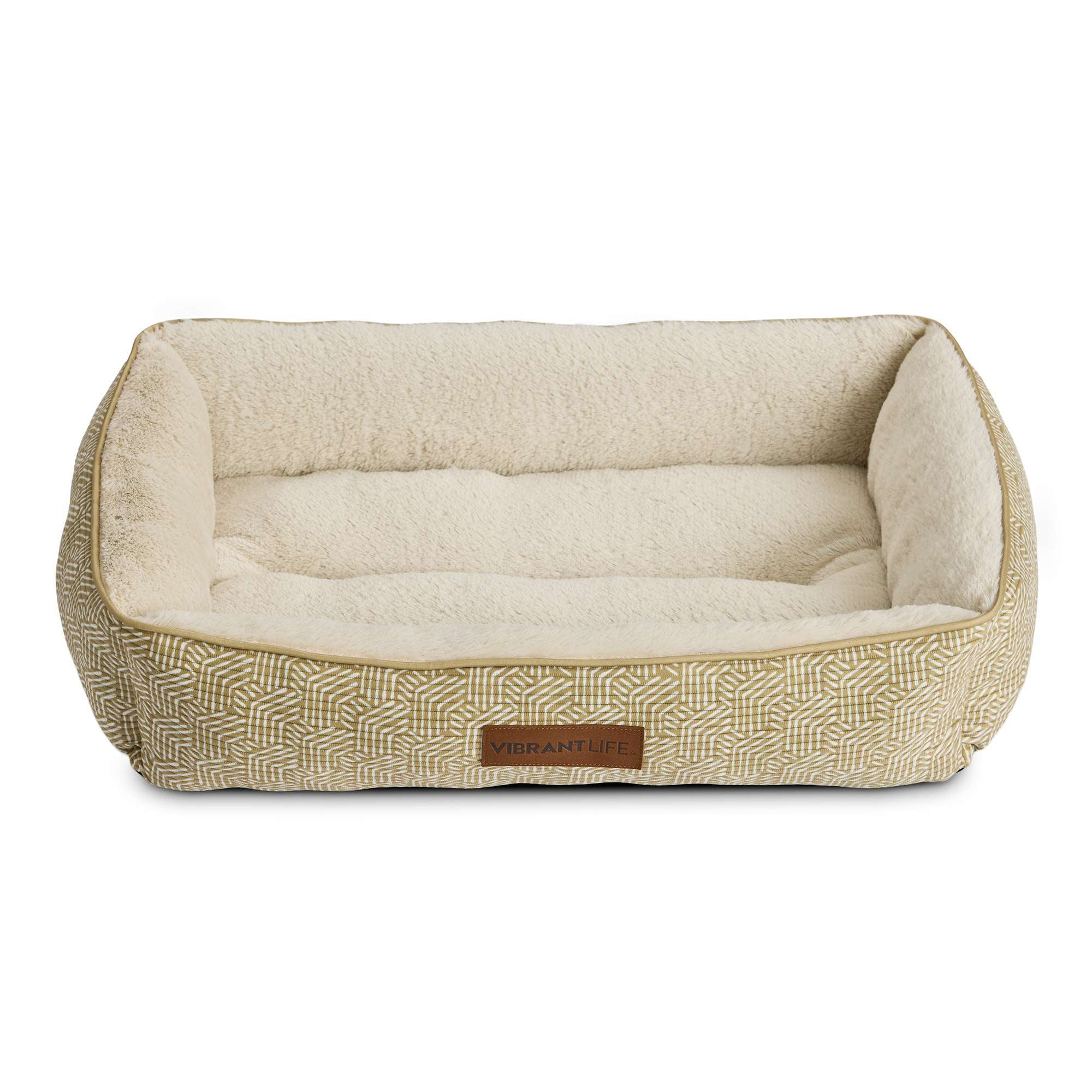 Vibrant Life Medium Dog Bed, Plush Bolster Dog for Medium Dogs, Medium ...