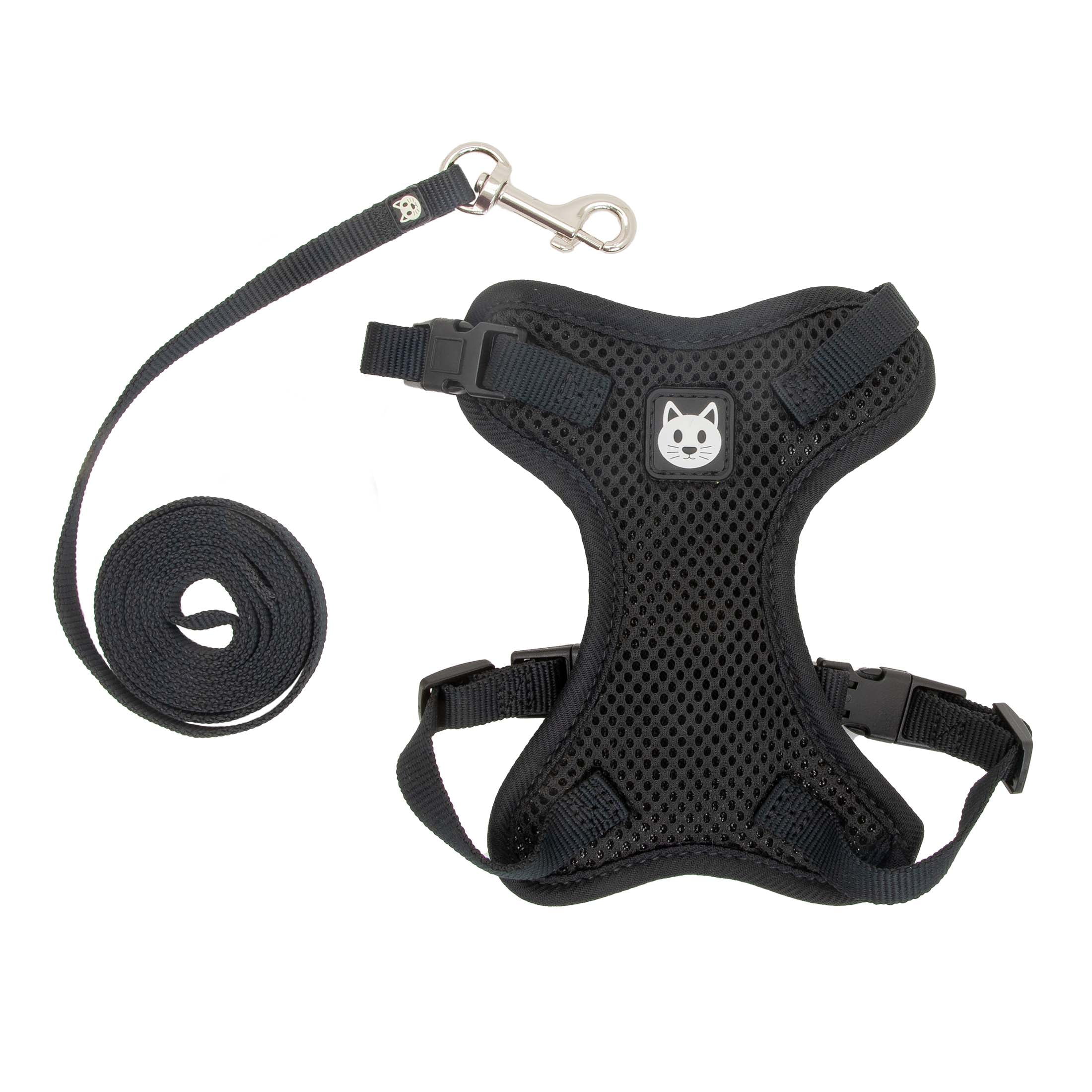 Vibrant Life Mesh Cat Harness Leash Set Black, Fits Most Cats 5-10 lbs ...