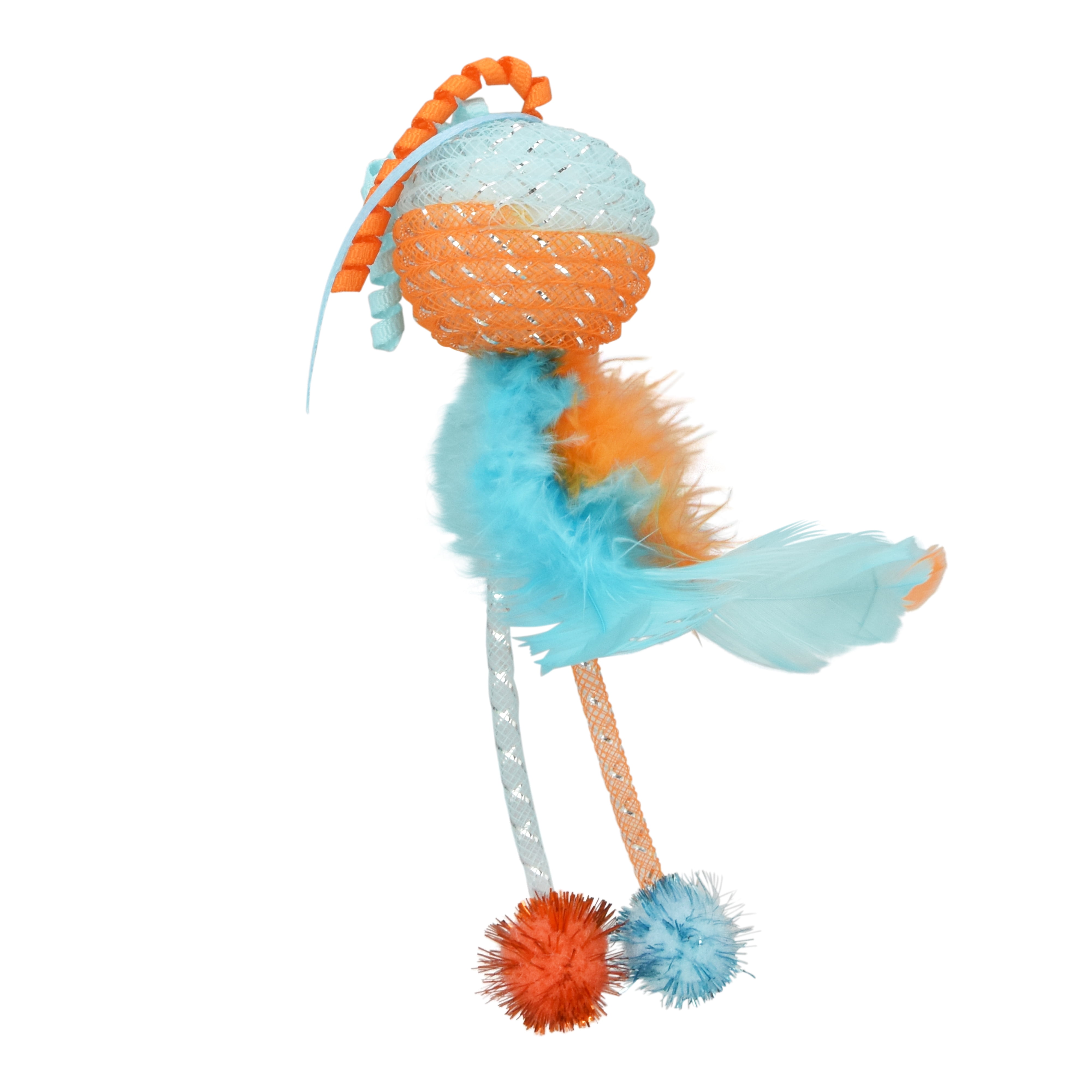 Vibrant Life Mesh Feather Ball Cat Toy, Orange/Blue - Walmart.com