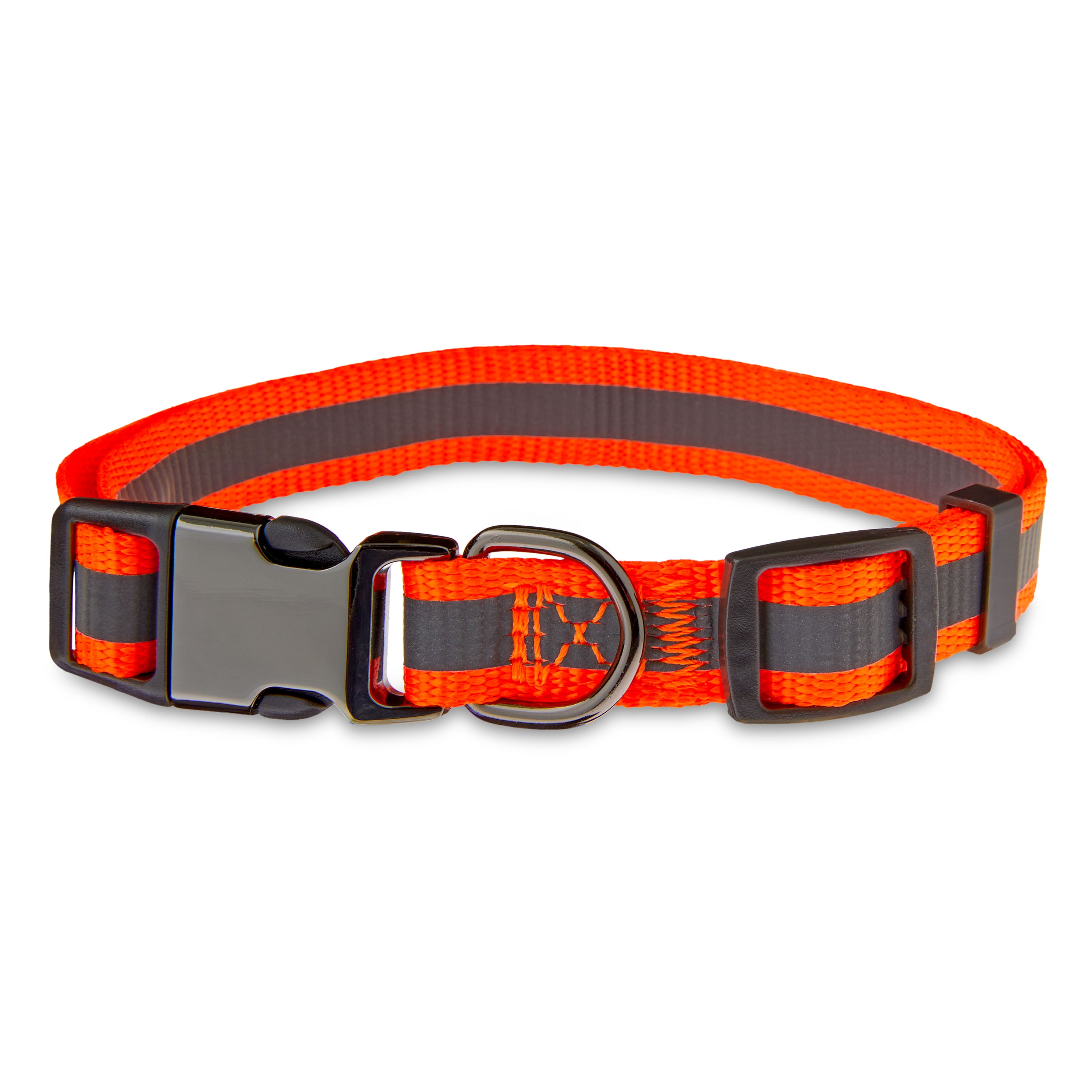 Vibrant Life Metal Nylon Dog Collar, Orange, Medium Fits Dogs 14 to 20 ...