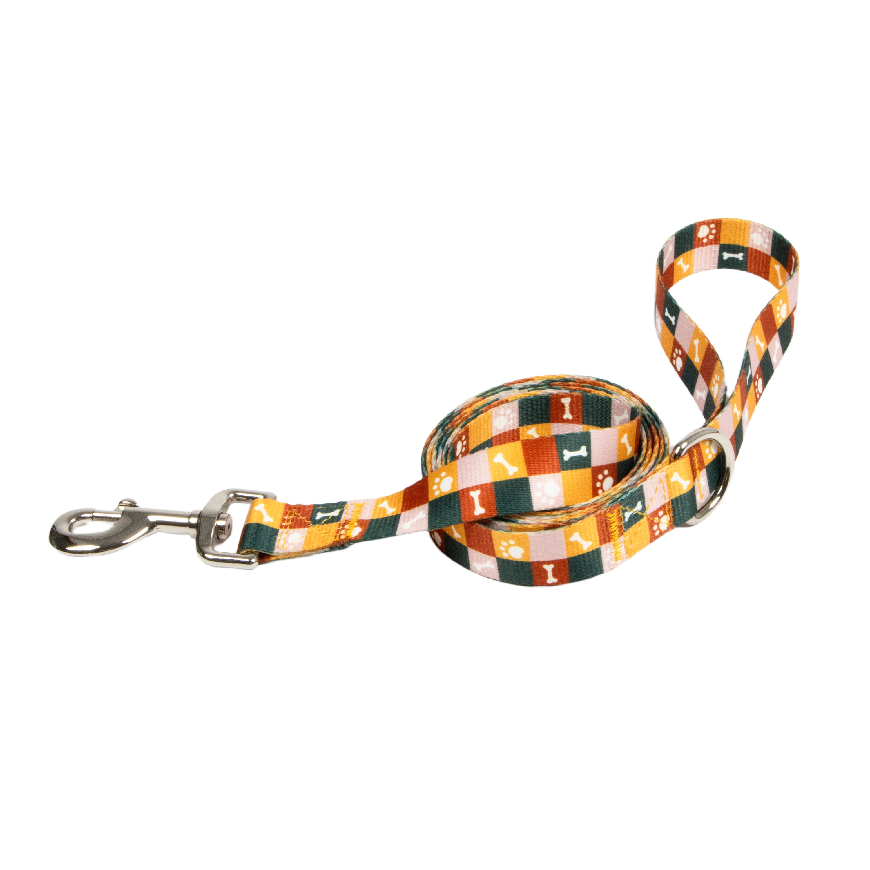 Vibrant Life 6' Polyester Paw and Bone Grid Standard Dog Leash ...