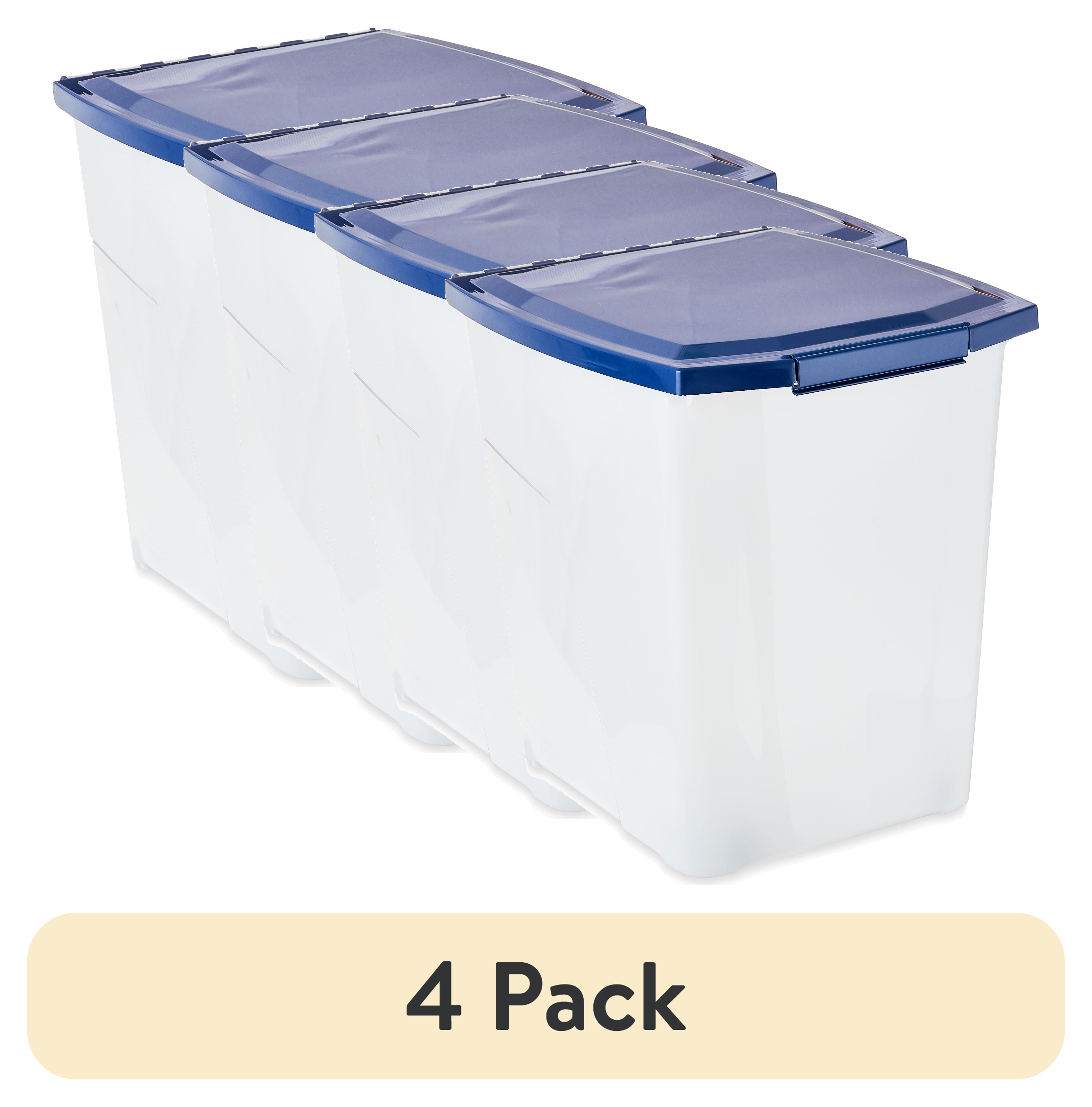 (4 pack) Vibrant Life Plastic Pet Food Storage Container with Locking ...