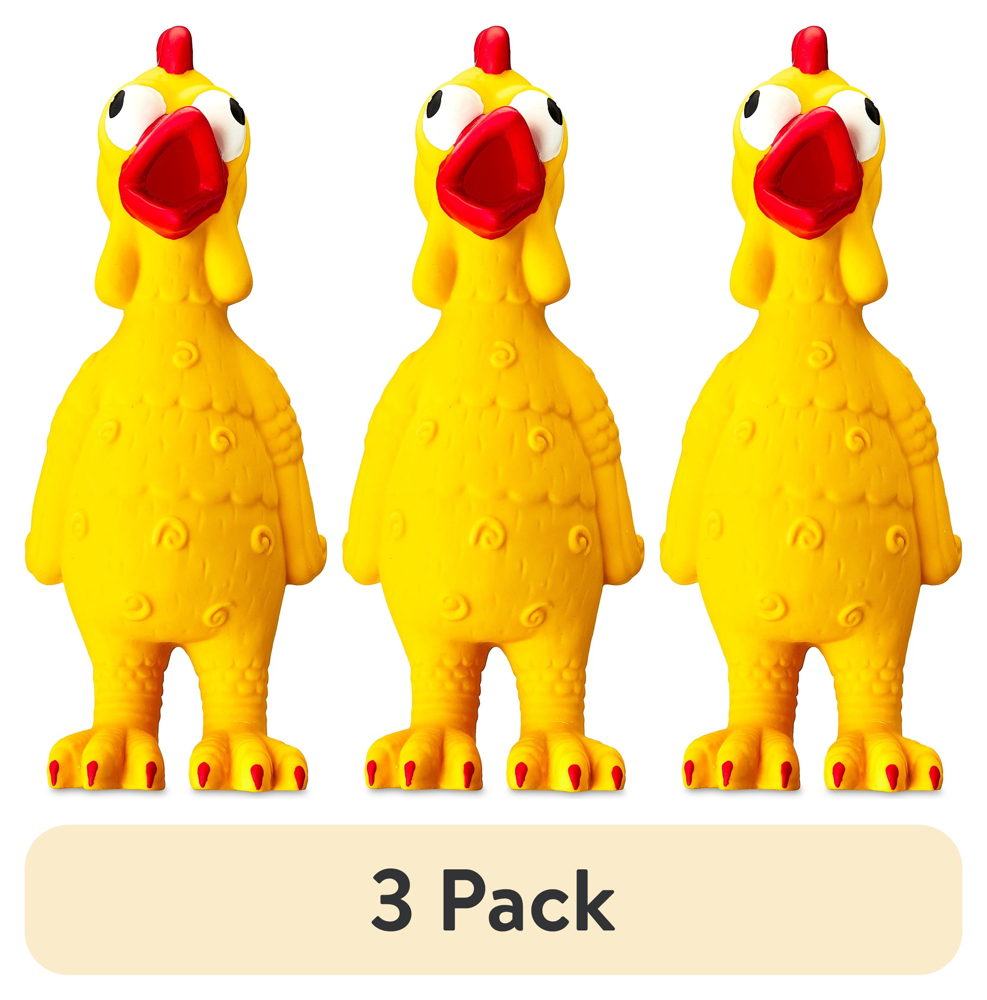 (3 pack) Vibrant Life Playful Buddy Yellow Chicken Dog Toy, Chew Level ...