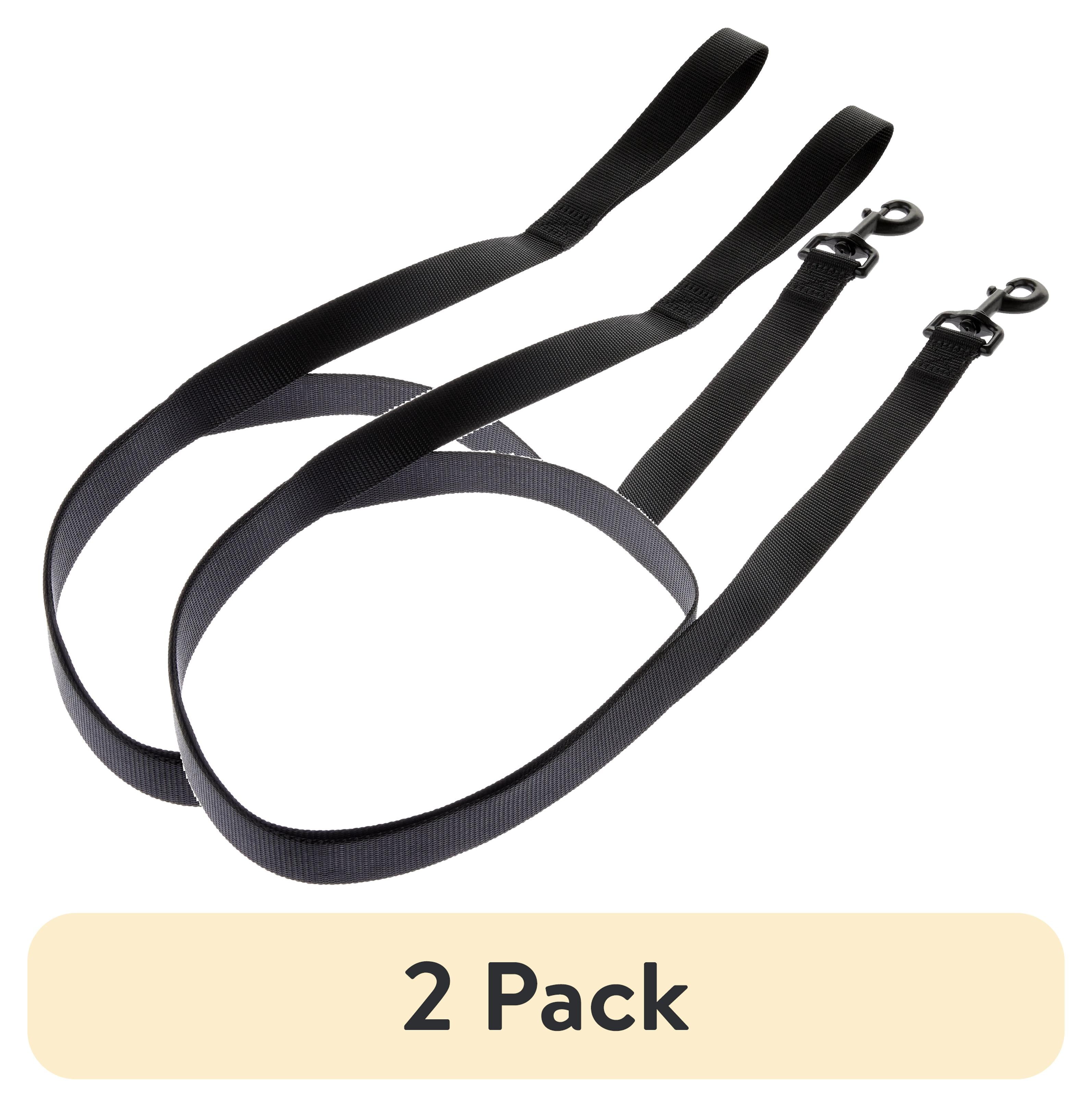 (2 pack) Vibrant Life Solid Polyester 4ft Dog Leash, Black - For Medium ...